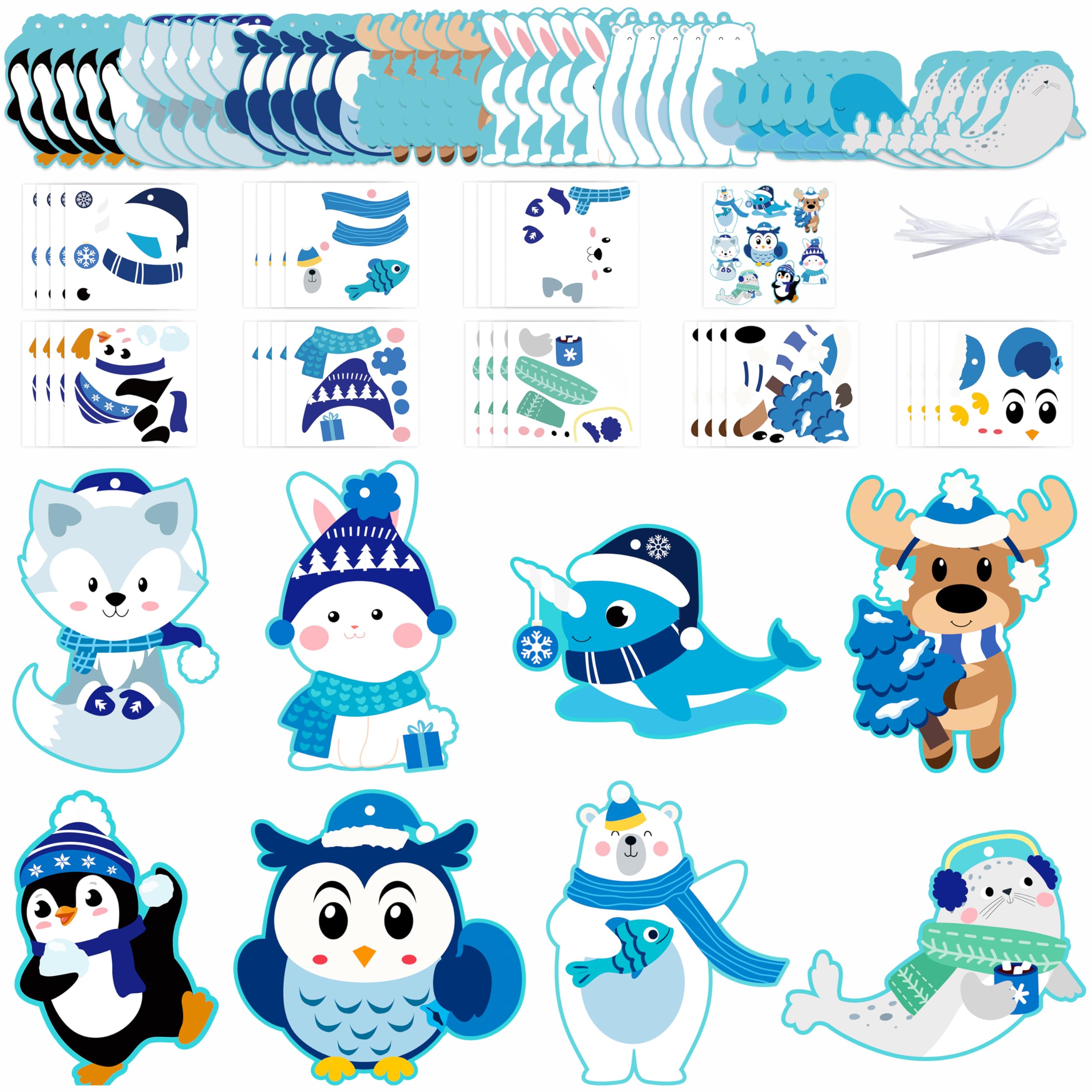 Amazon.com: 3sscha 40 Packs Polar Animal Craft Kit for Kids Make Your ...