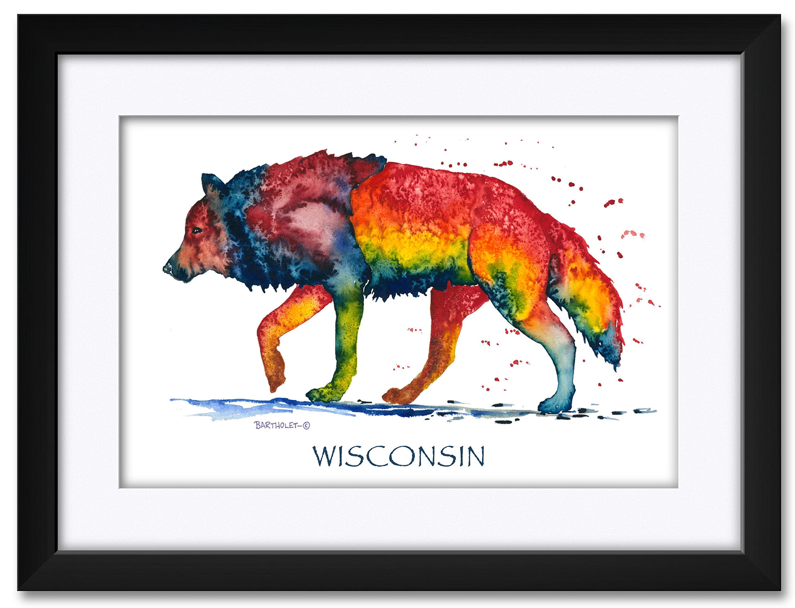 Watercolor Wolf Rainbow