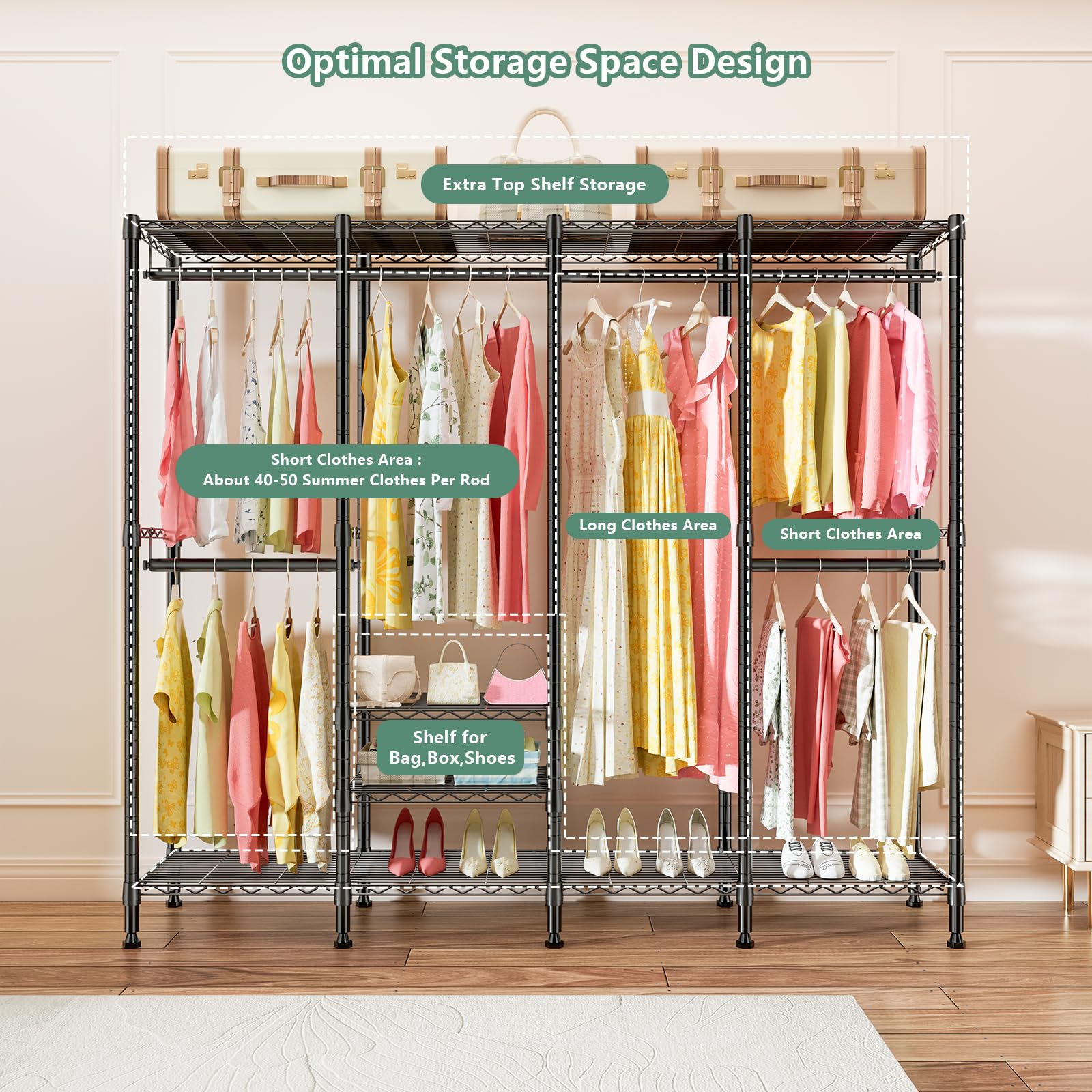 Snapklik.com : SEMHOR S5 Pro Clothes Rack Heavy Duty Clothing Rack