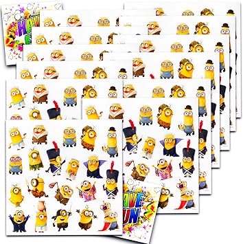 Amazon.com: Despicable Me 3 Stickers Party Favors - Bundle of 12 Sheets ...