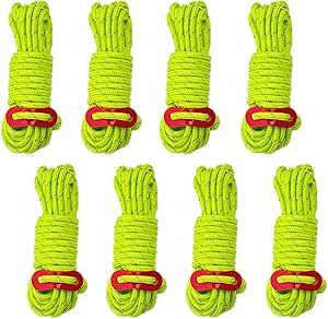 Amazon.com : BATDIYOW 8 Pack Tent Guy Lines with Tensioners 4mm ...