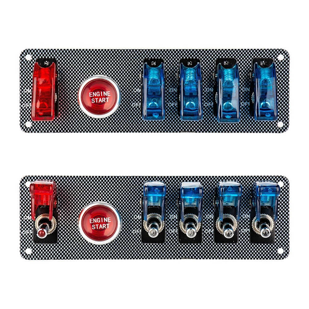 Snapklik.com : Jtron Dc12v Flip-up Ignition Switch Panel,5 In 1 Car ...
