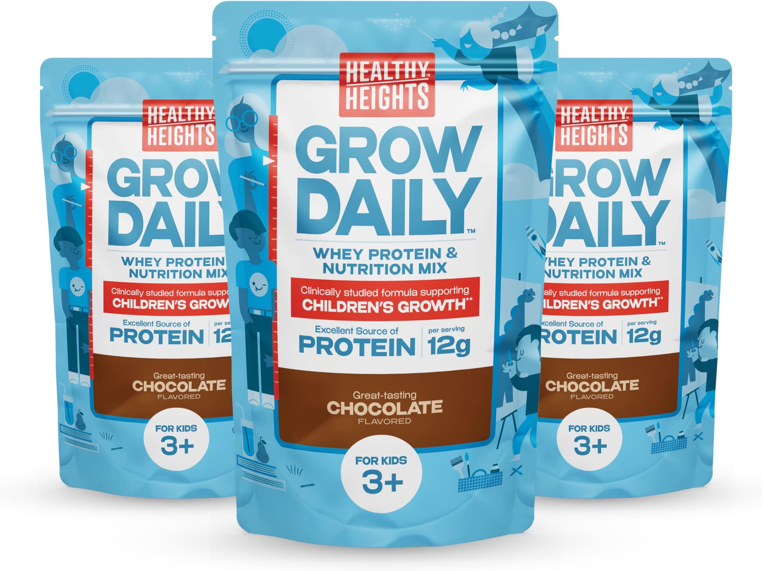 Amazon.com: Healthy Heights Grow Daily Kids Protein Drink Mix ...