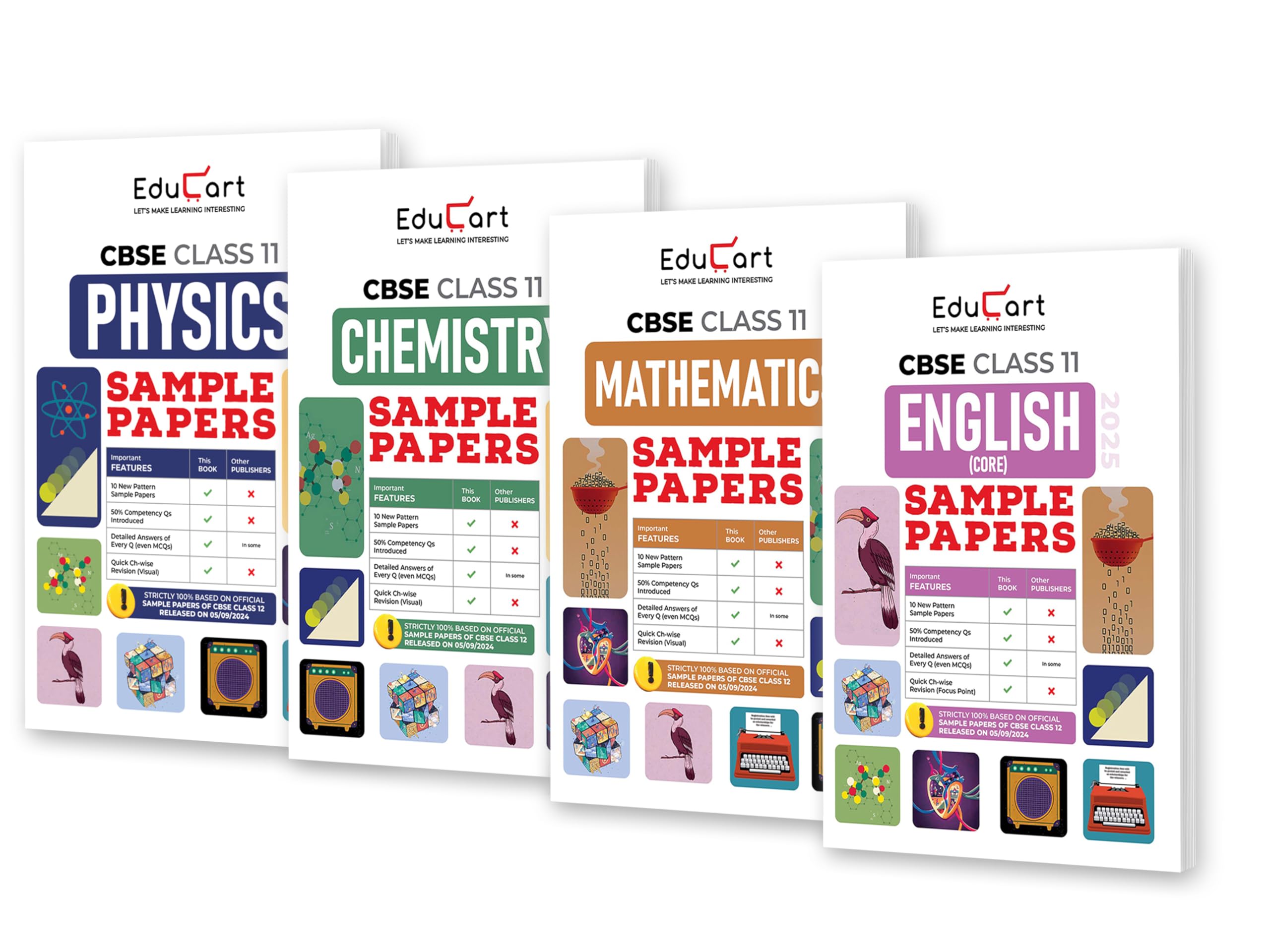 Educart Cbse Class 11 Sample Papers Bundle 2025 Physics Chemistry ...
