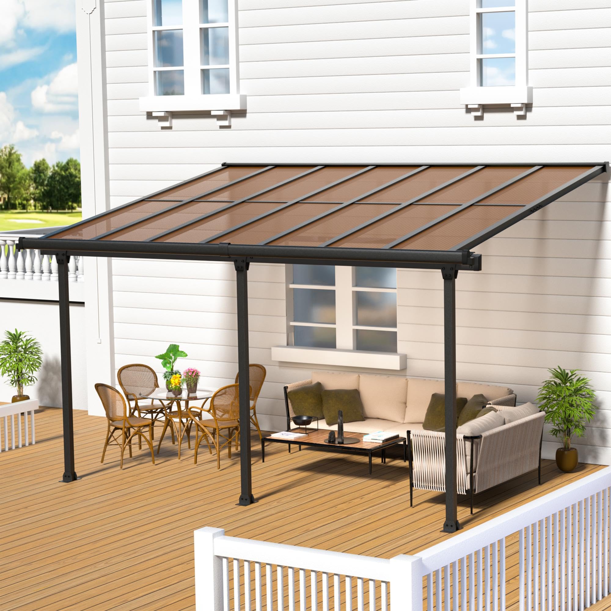 Snapklik.com : MUPATER 10x14 FT Adjustable Wall-Mounted Gazebo, PC ...