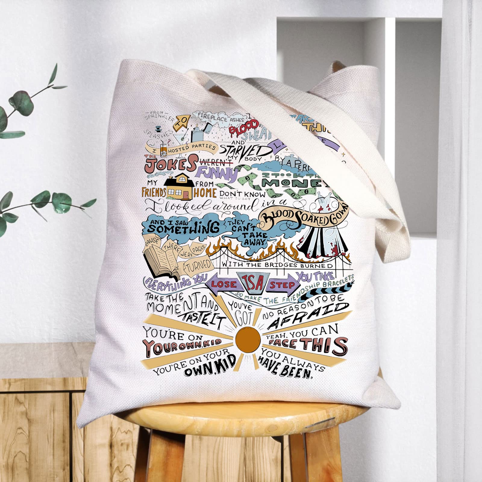 Snapklik.com : BWWKTOP Song Lyrics Canvas Tote Bag Singer Fans Gift ...