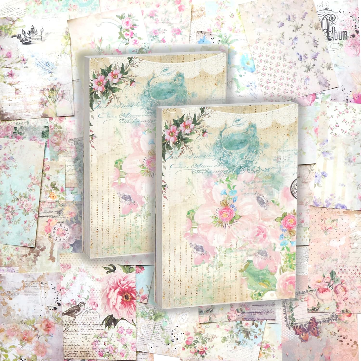 Amazon.com : 200 Sheets of Vintage Scrapbook Paper DIY Scrapbooking ...