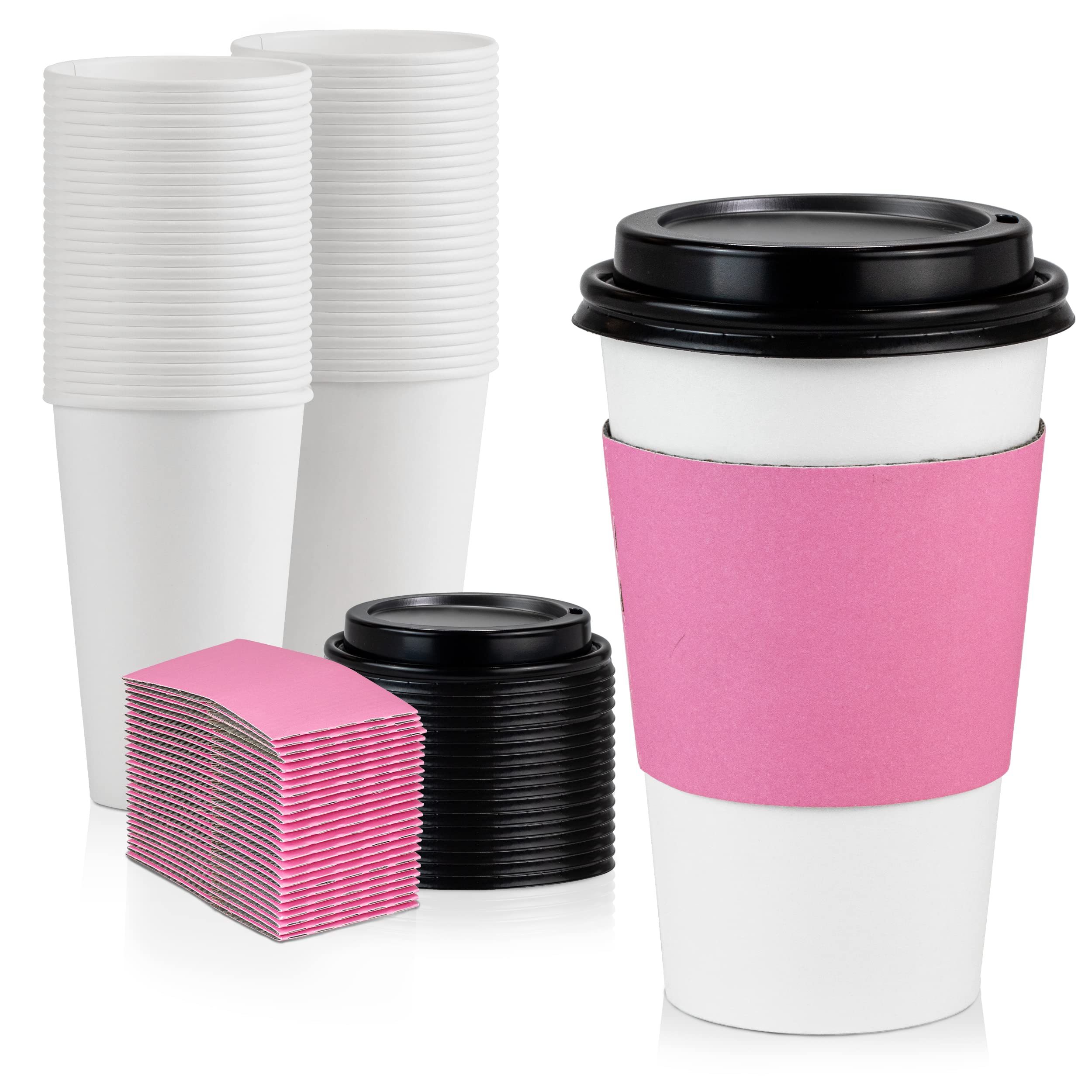 Amazon.com: Fit Meal Prep 50 Pack 16 oz Disposable Coffee Cups with ...