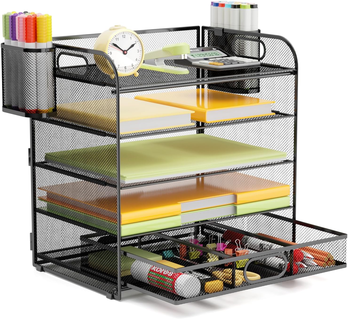 Amazon.com: VIEERINN 5 Tier Paper Organizer for Desk, Letter Tray with ...