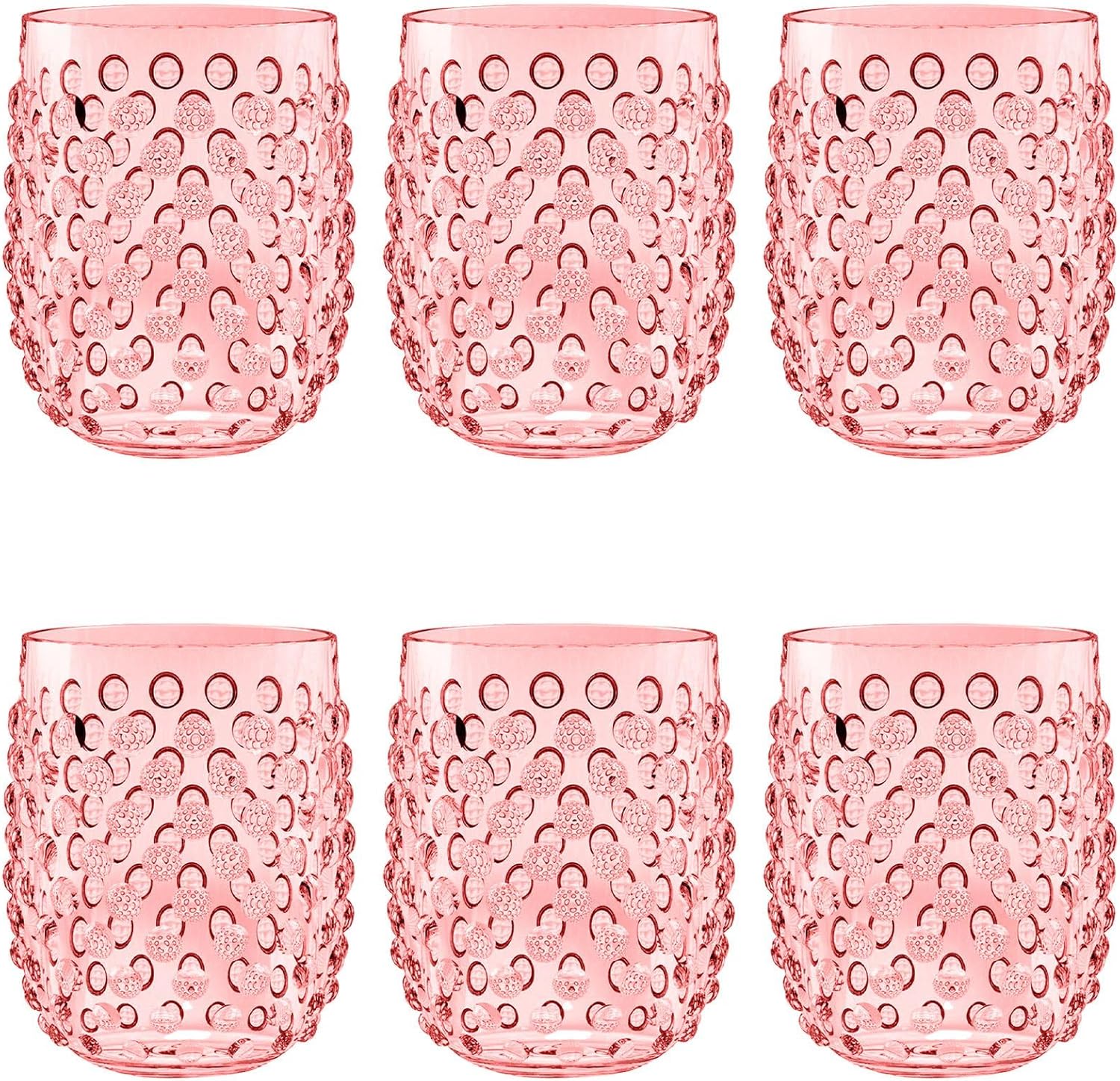 Amazon.com | TarHong Hobnail Premium Plastic Drinkware Stemless Tumbler ...