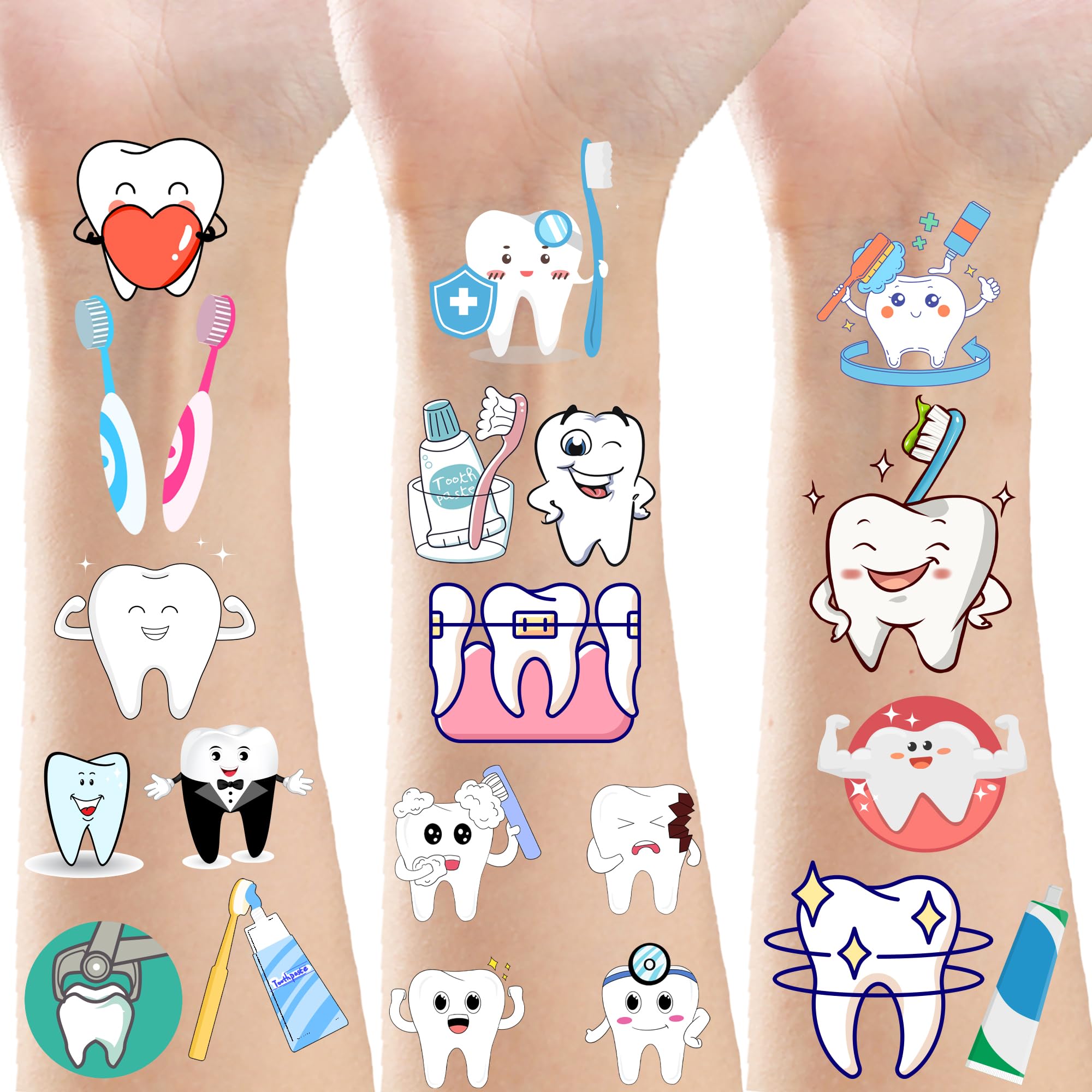 Amazon.com : ATSMOICY 380 Tooth Temporary Tattoos Stickers Dental ...