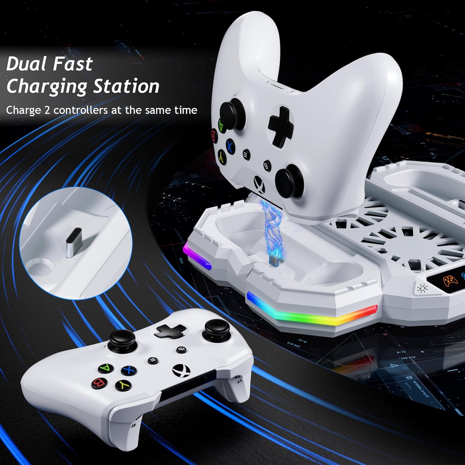Cooling Stand & Charging Station for Xbox Series S with 13 RGB LED ...