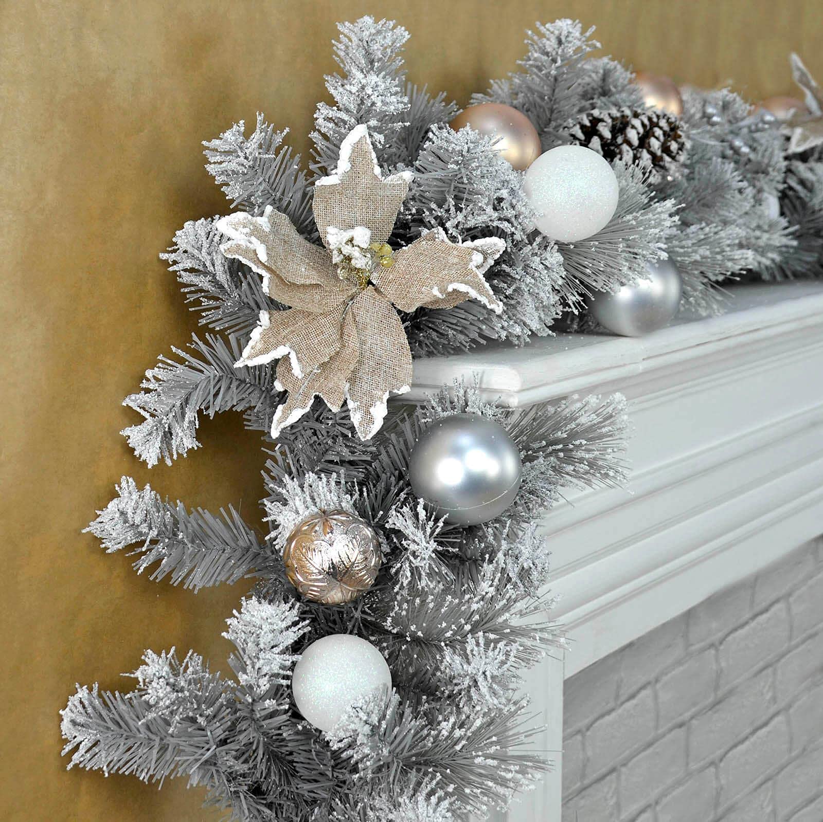 Silver And Gold Christmas Garland Silver And Gold Ornament Christmas