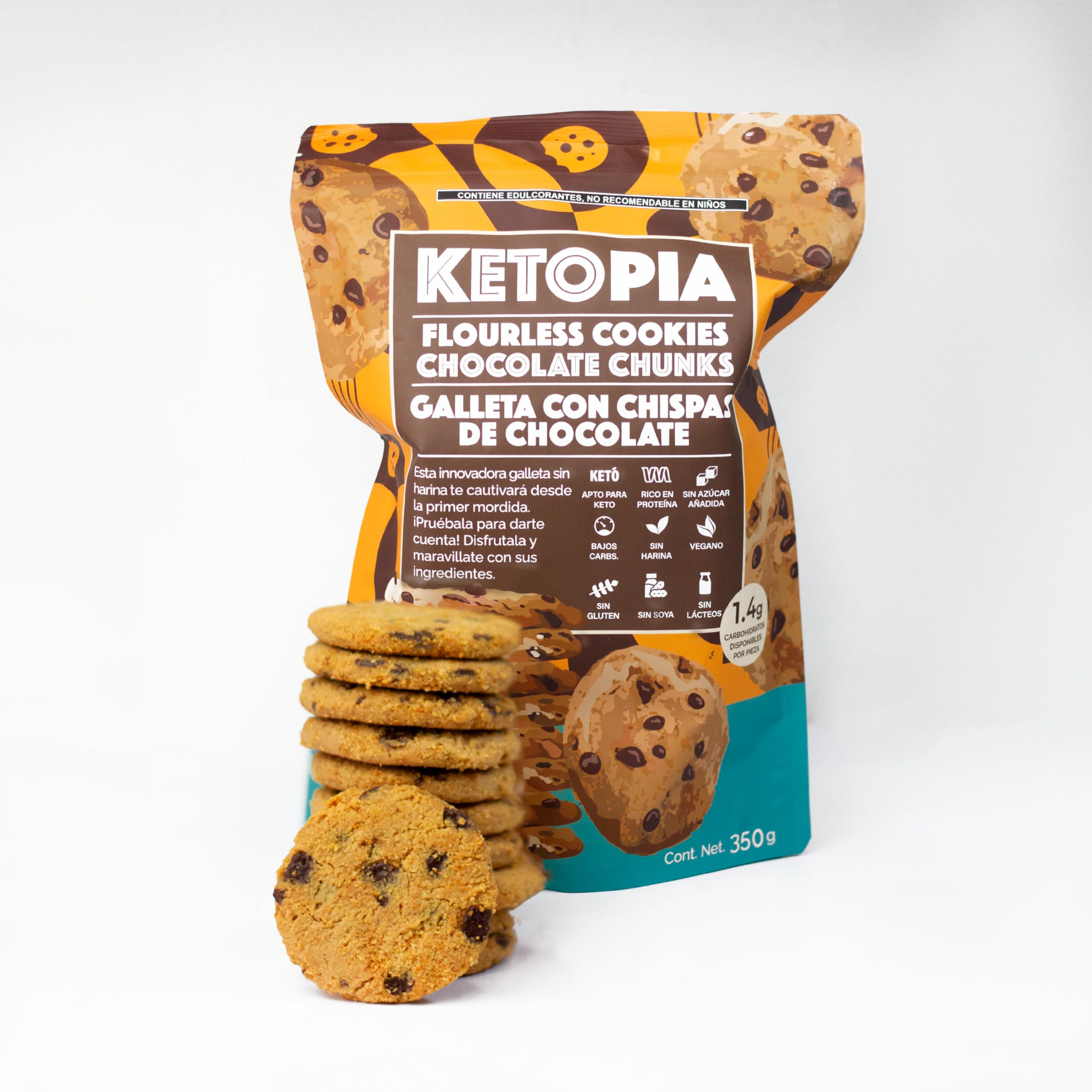 KETOPIA-2 PAQUETES Flourless Chocolate Chunk Cookies : Amazon.com.mx ...