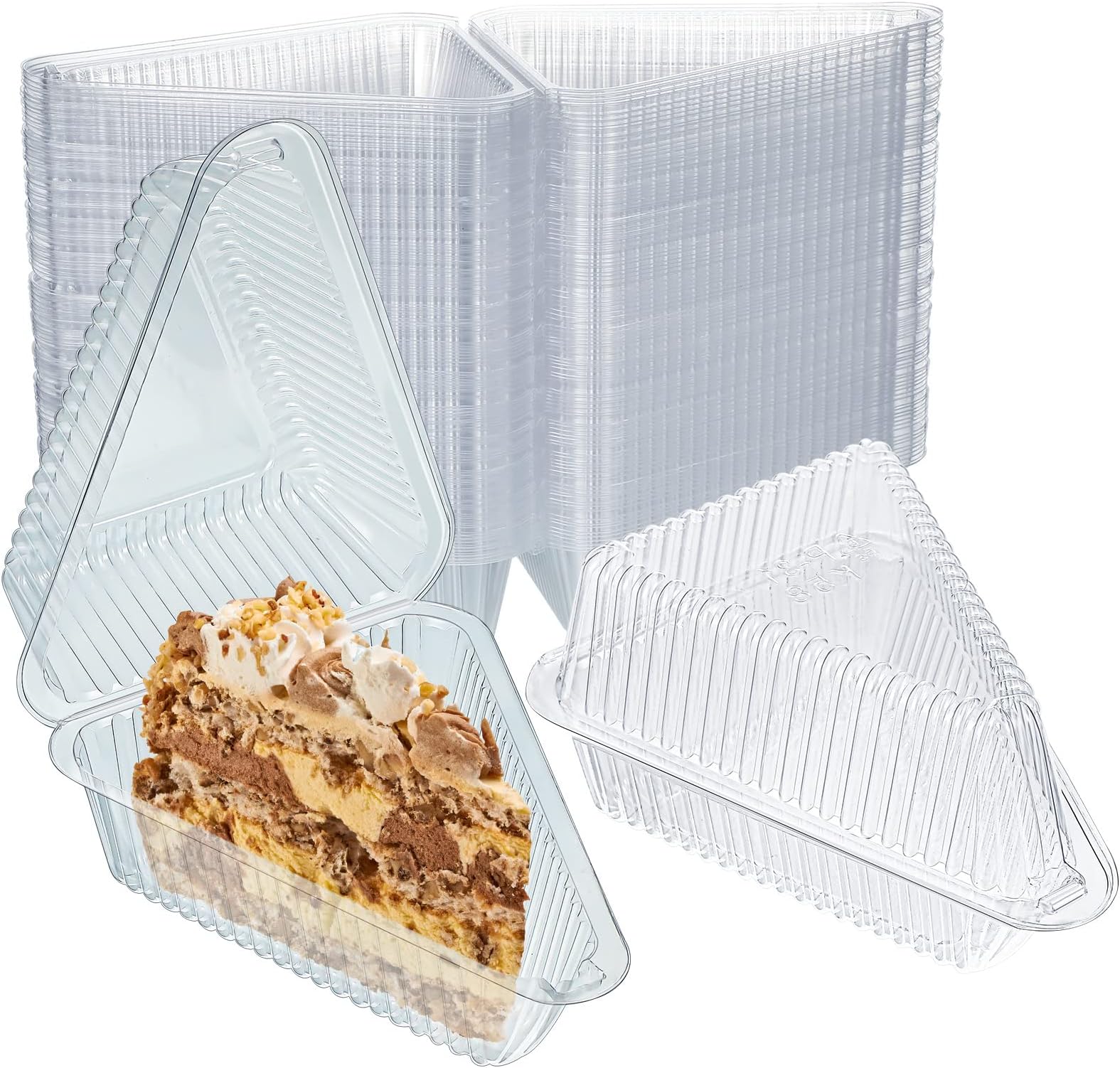 Amazon.com: 100 Pcs Pie Container with Lid Clear Plastic Medium Dome ...