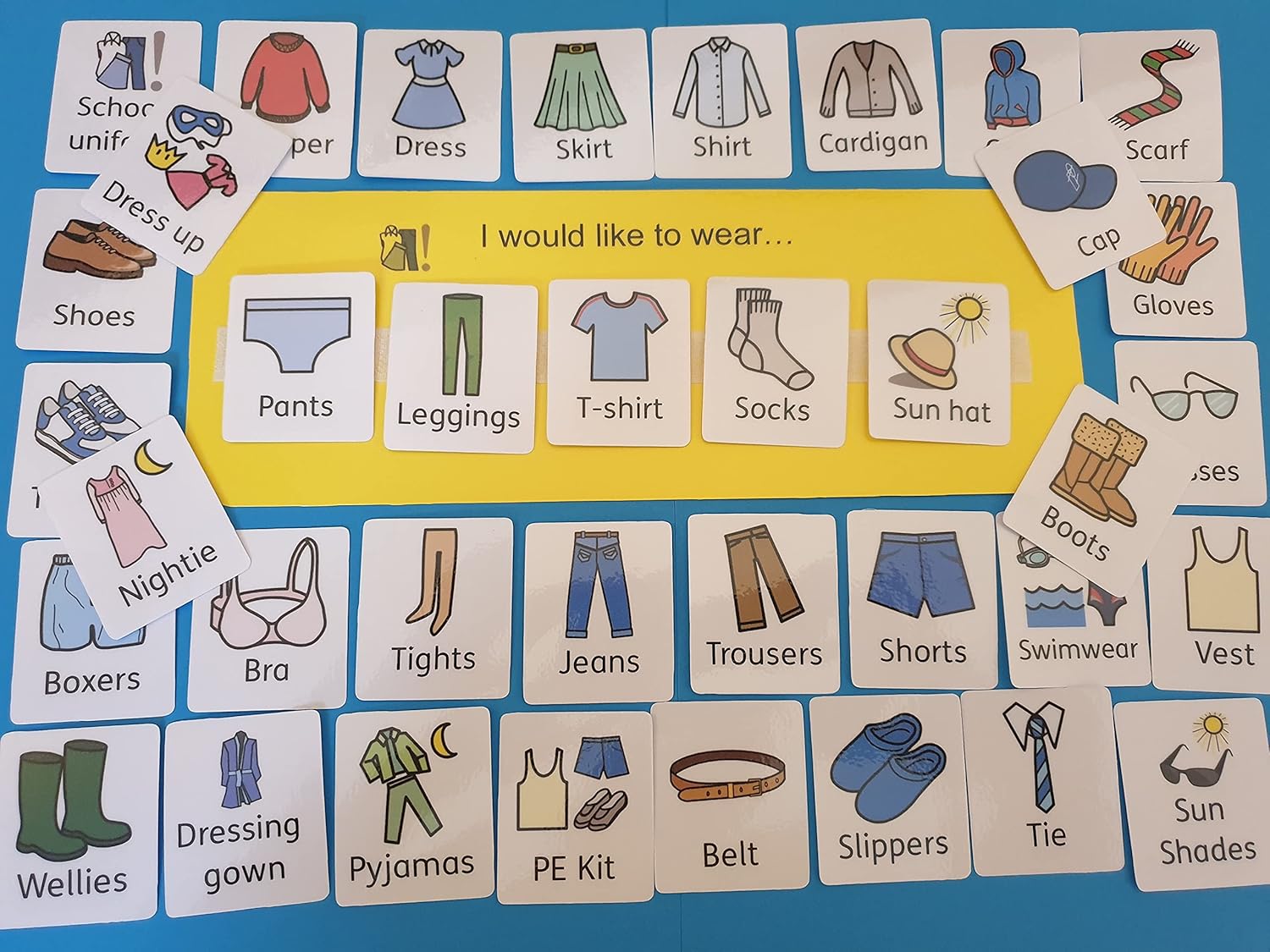 Learning Fun Resources 'What Shall I Wear?' Board and flash cards ...