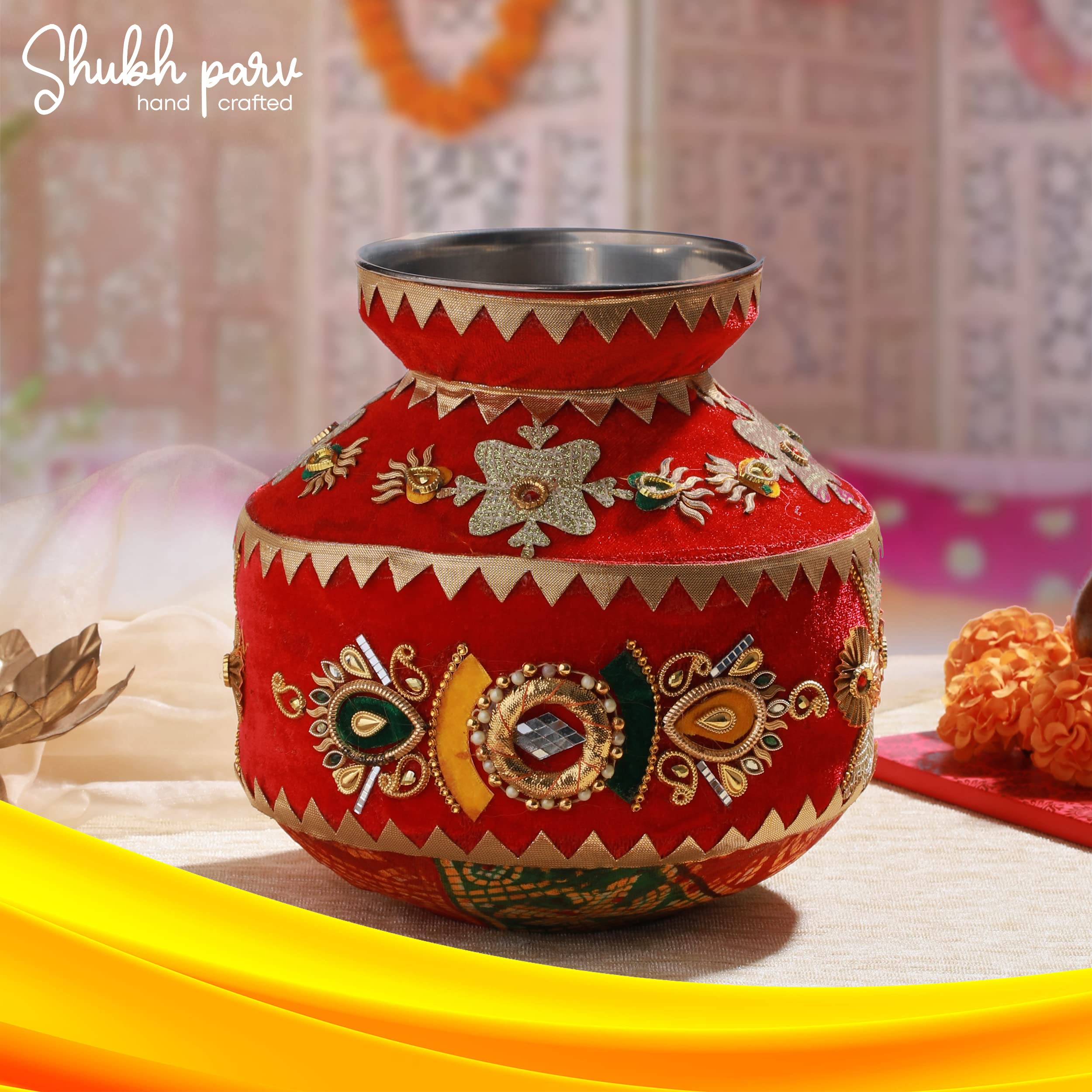 Wedding Kalash Decoration SHUBHPARV Stainless Steel Decorative Kalash