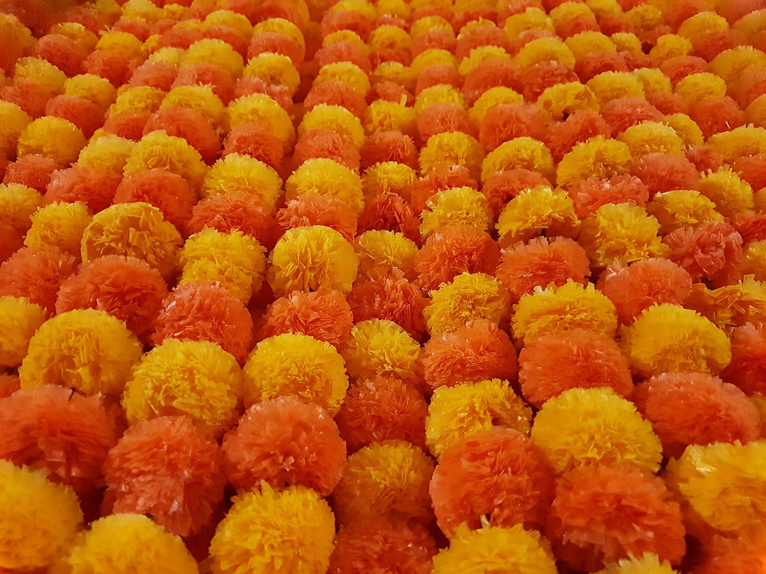 Phool Mala Plastic Artificial Flowers Marigold Garlands for Decoration ...
