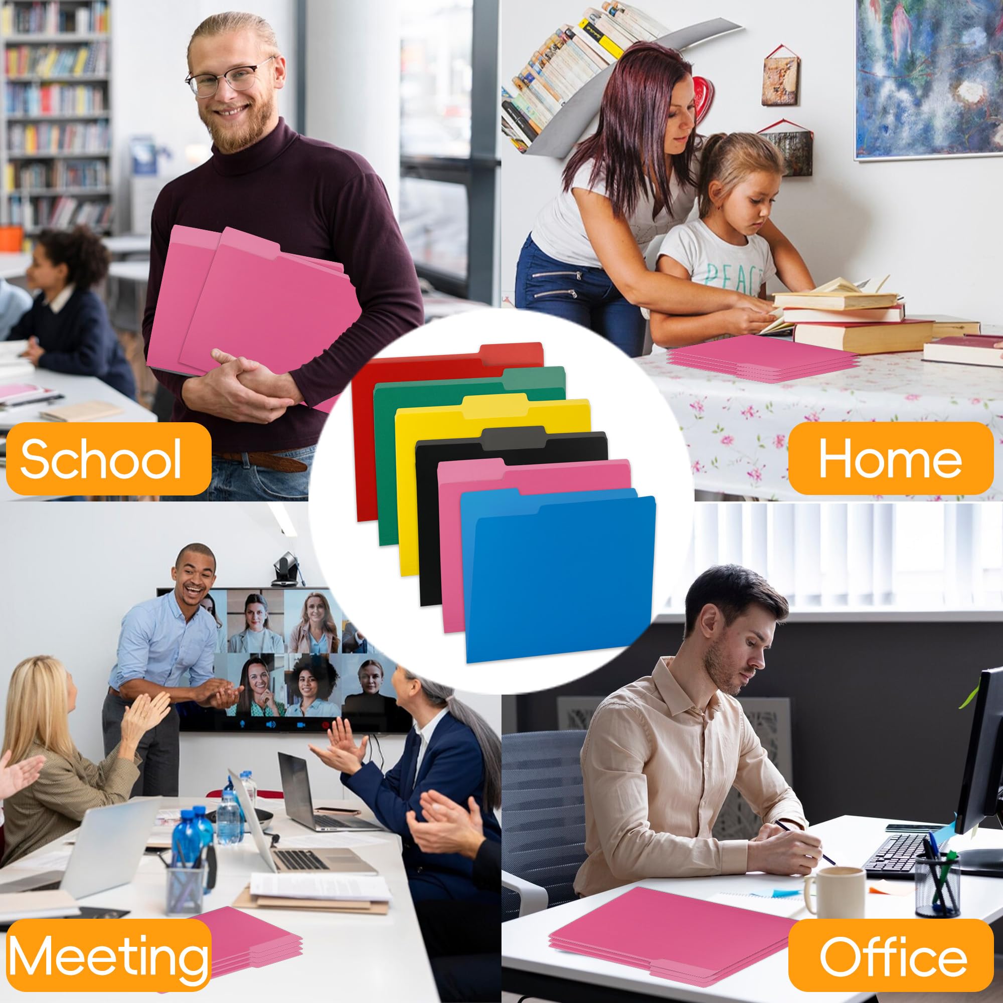 Snapklik.com : 100 Packs File Folder,1/3-Cut Tabs,File Folders Letter ...