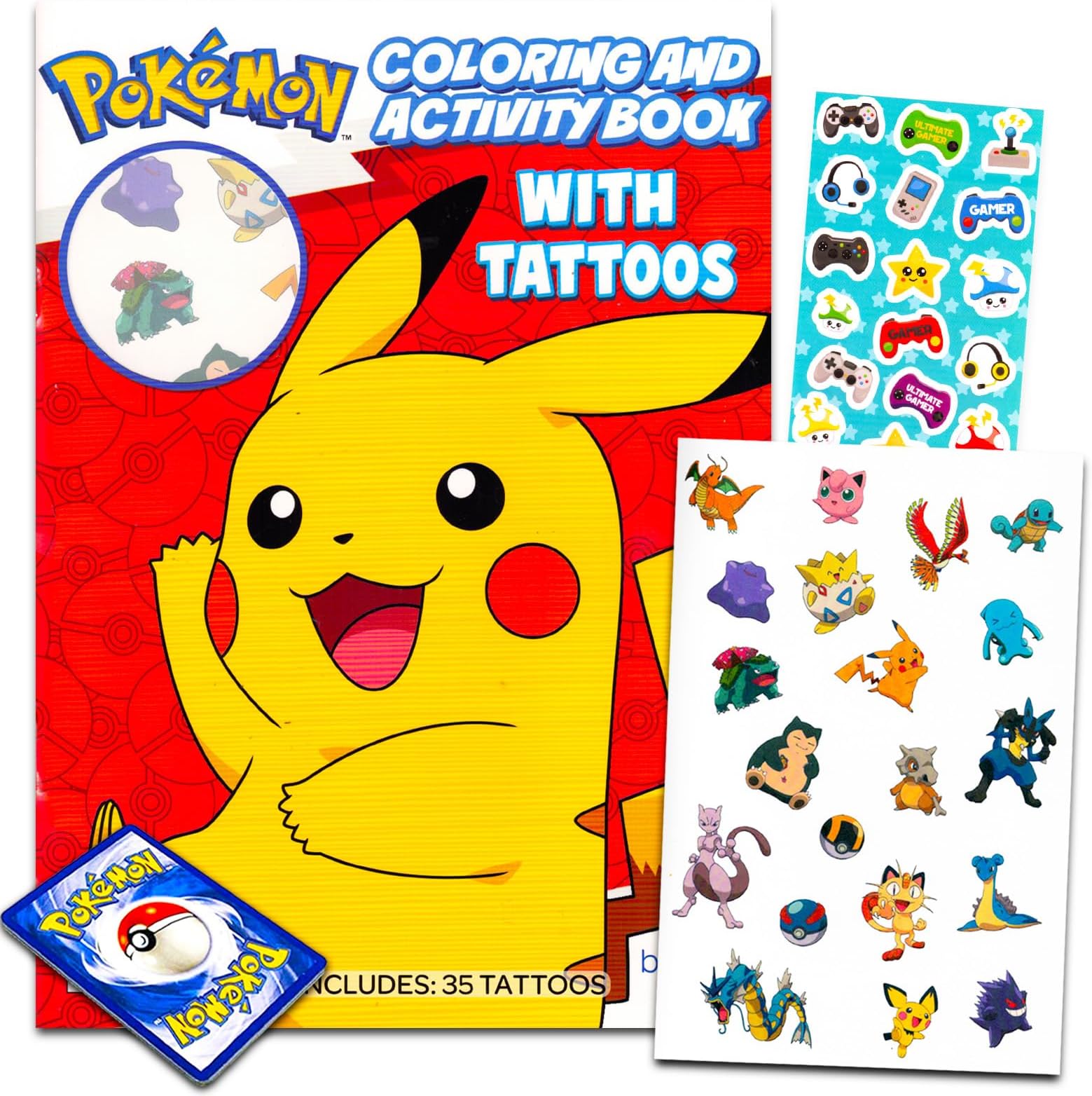 Amazon.com : Pokemon Temporary Tattoos Party Pack - Bundle with 35 ...