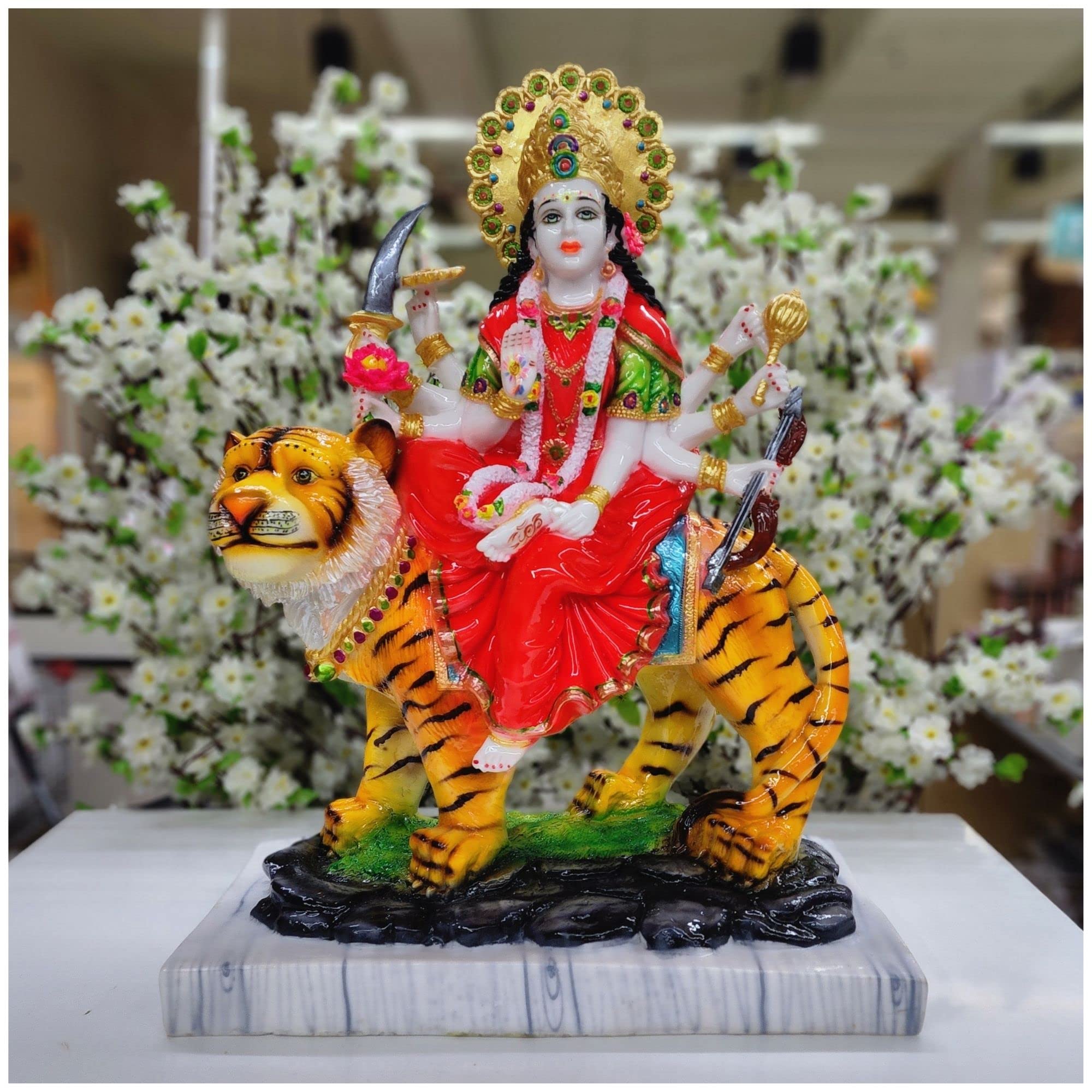 Buy AtoZ India Cart Durga Ma Statue in Resin Goddess Durga Ma Sculpture ...