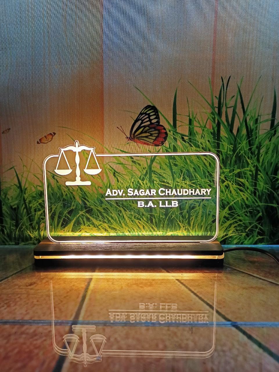 OSMLY Engraved Table Sign Stand, Laser Engraved Acrylic Sign or Name ...