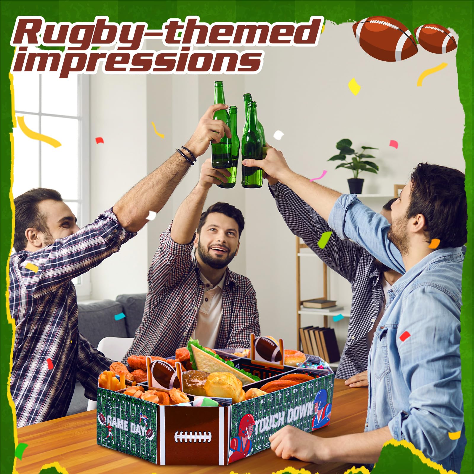 Football Stadium Food Tray WEEPA 48 Pcs Football Party Decorations ...