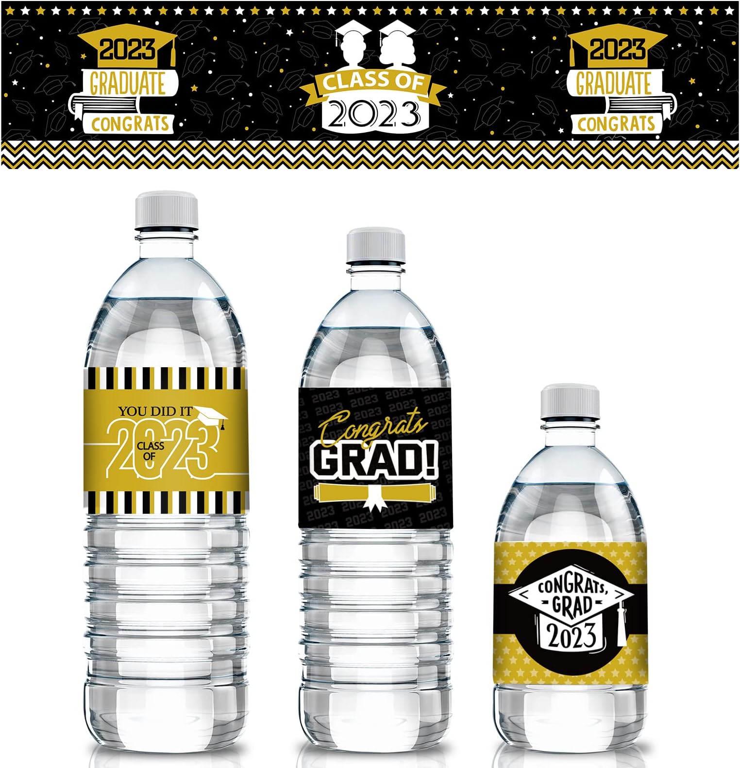 Amazon.com : D4DREAM Class of 2023 Water Bottle Label Sticker 24Pcs ...