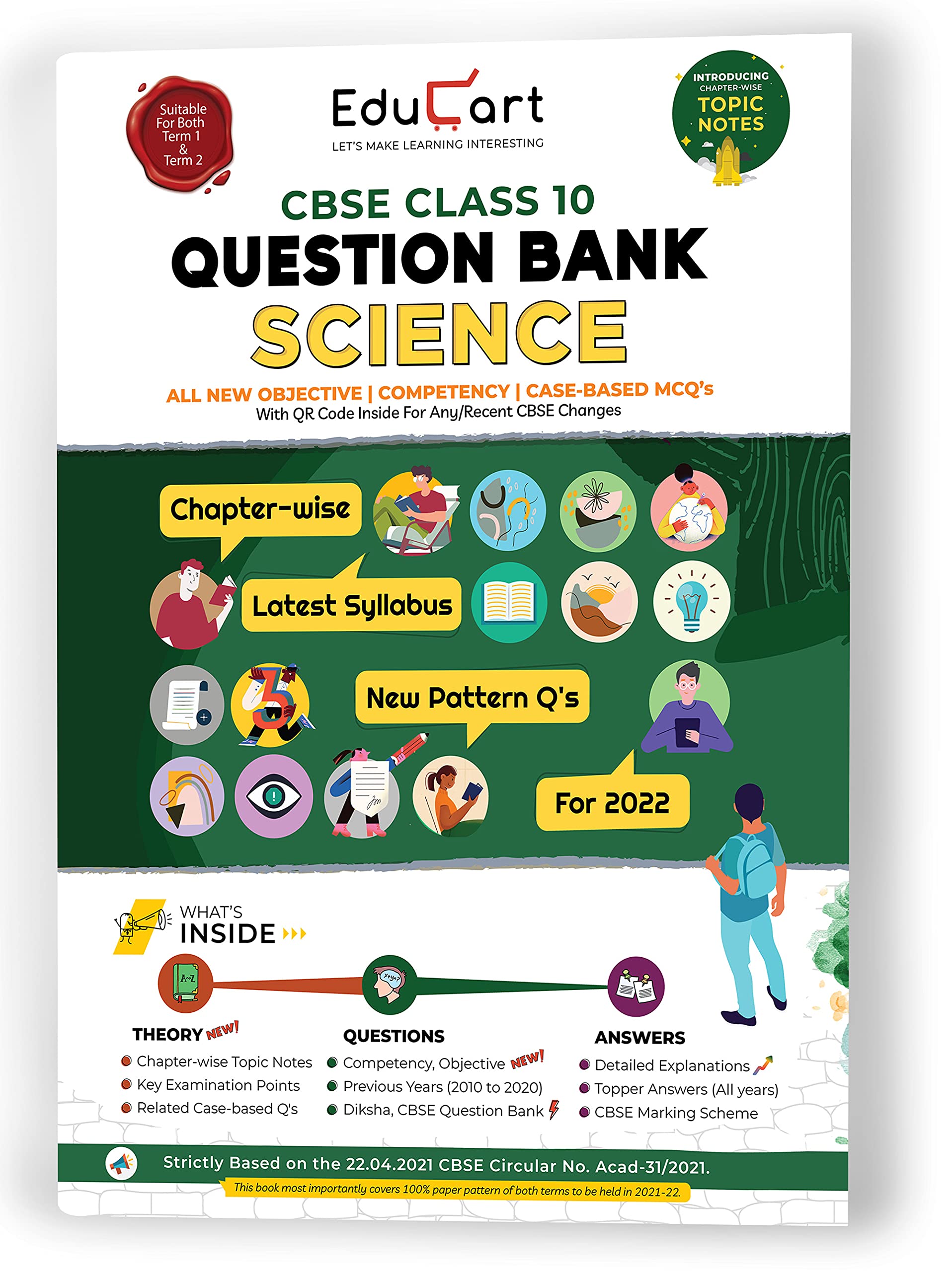 Educart Term 1 & 2 SCIENCE Class 10 CBSE Question Bank 2022 (Based on ...