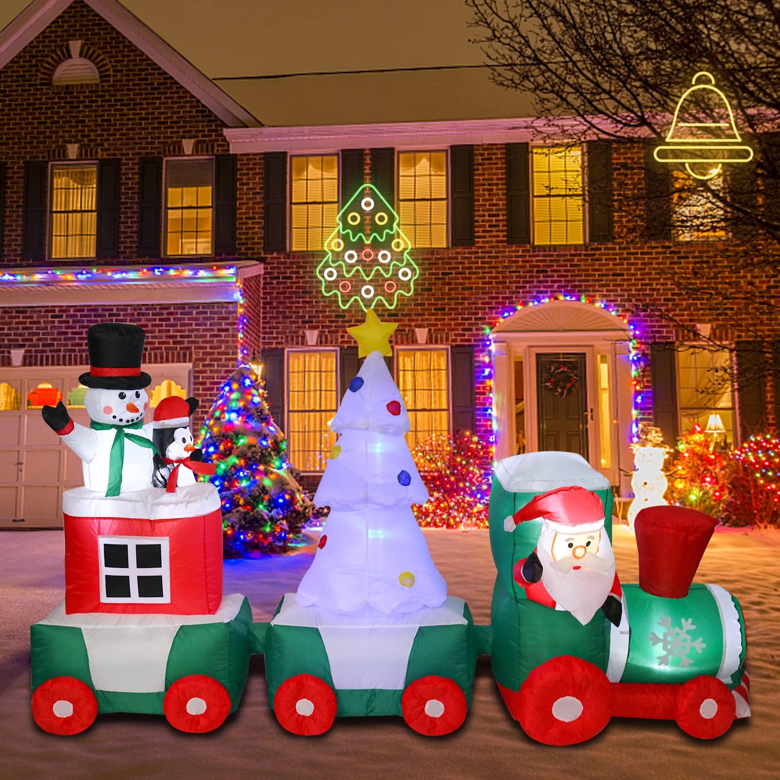 Amazon.com: Gemmy 9' Wide Polar Express Christmas Train Inflatable ...