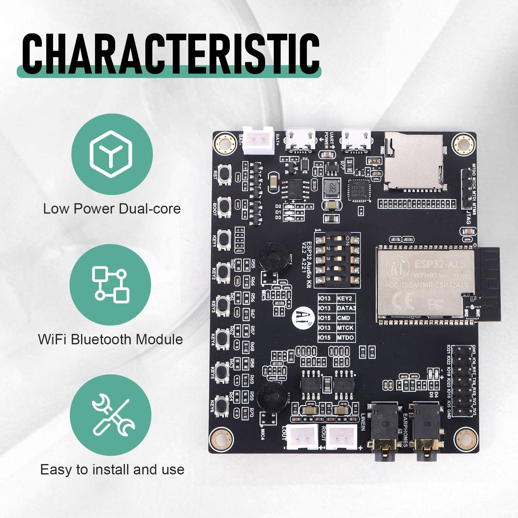 Esp32audiokit Esp32 Audio Development Board Wifi