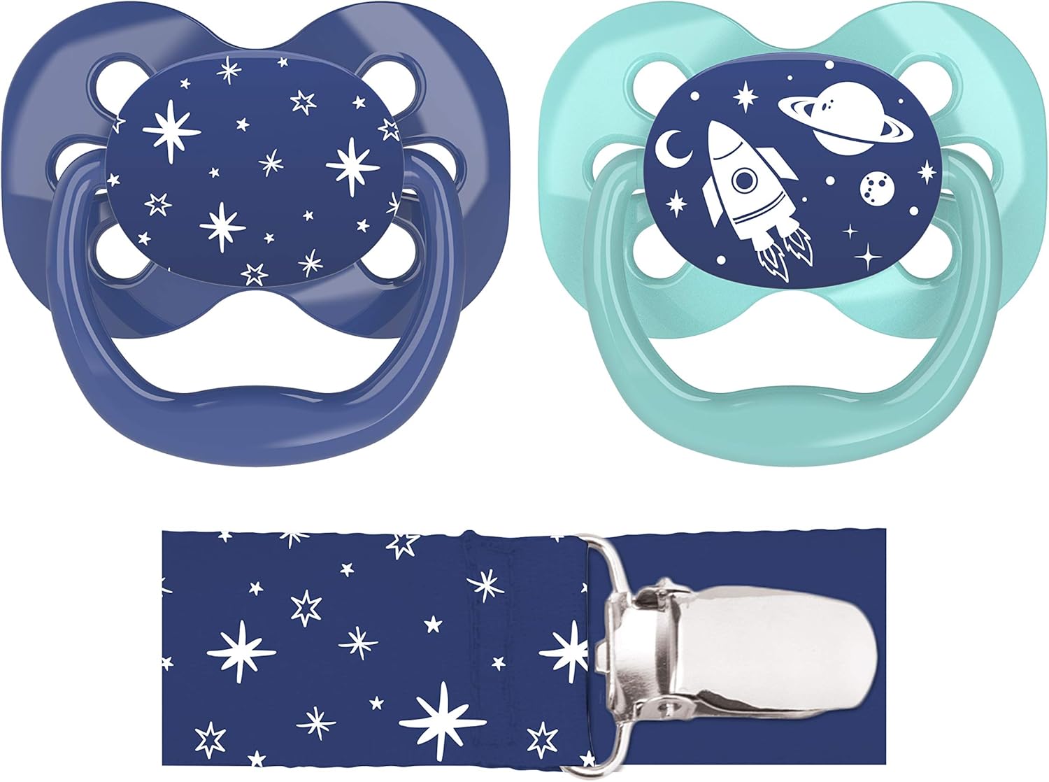 Dr. Brown's Advantage Pacifier with Pacifier Clip, 0-6M, Blue, 2 Count ...