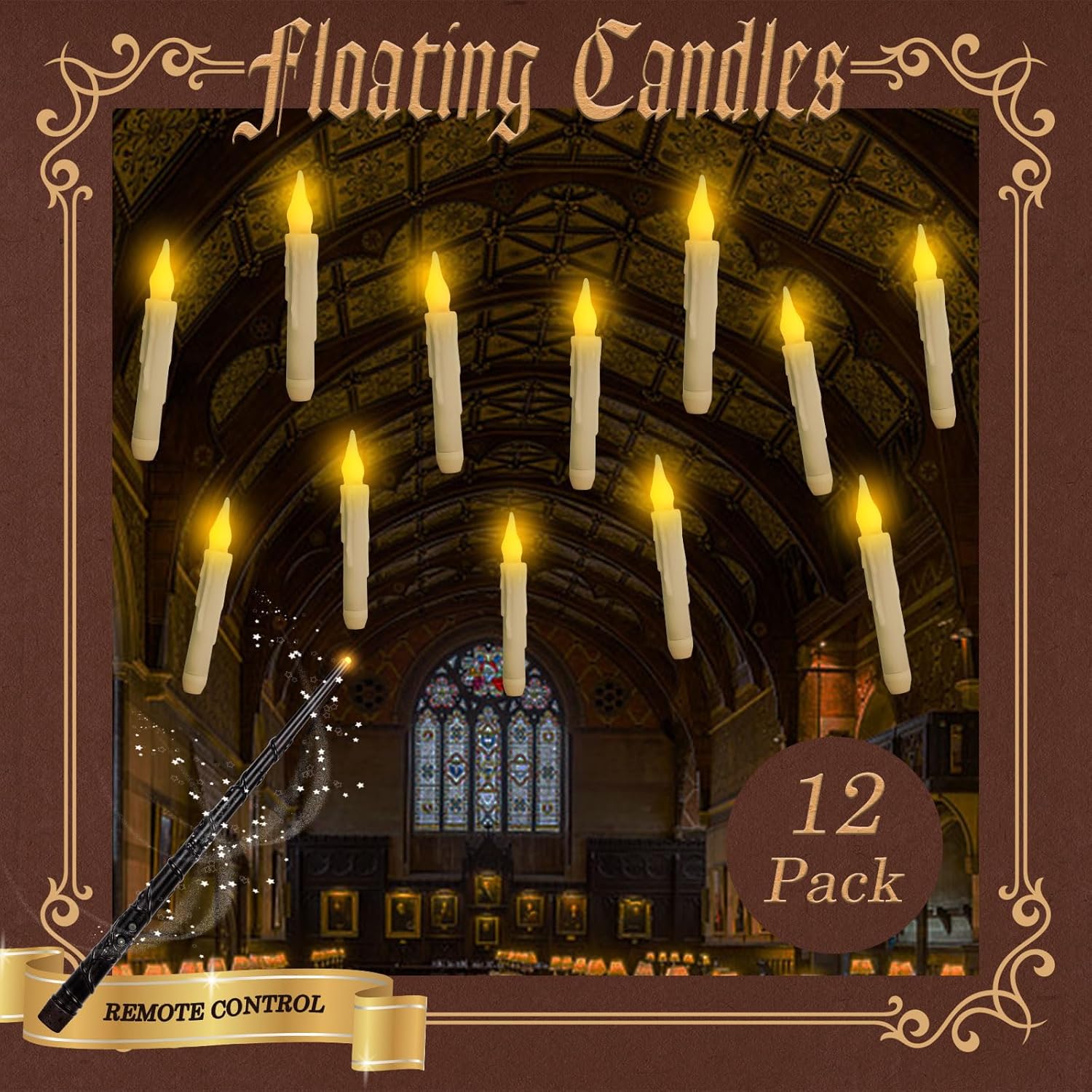 Amazon.com: Digury Halloween Decorations, Floating LED Candle Remote ...