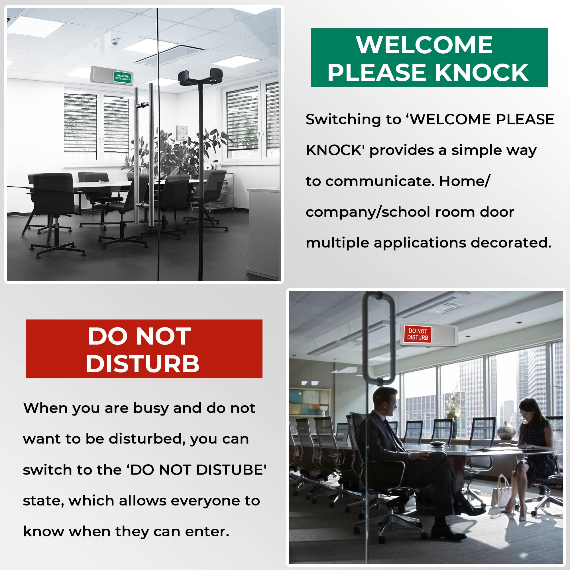Snapklik.com : 7x2 Magnetic Privacy Indicator, Do Not Disturb Sign For ...