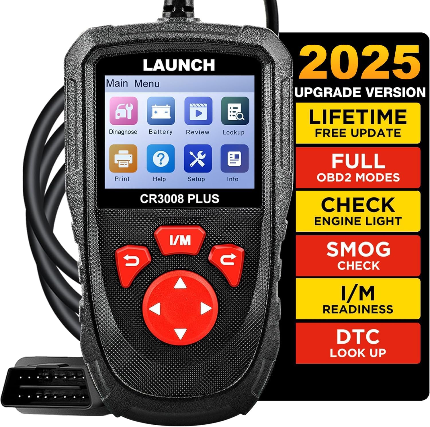 LAUNCH Professional OBD2 Scanner Diagnostic Tool CR3008 Plus,One-Key I ...