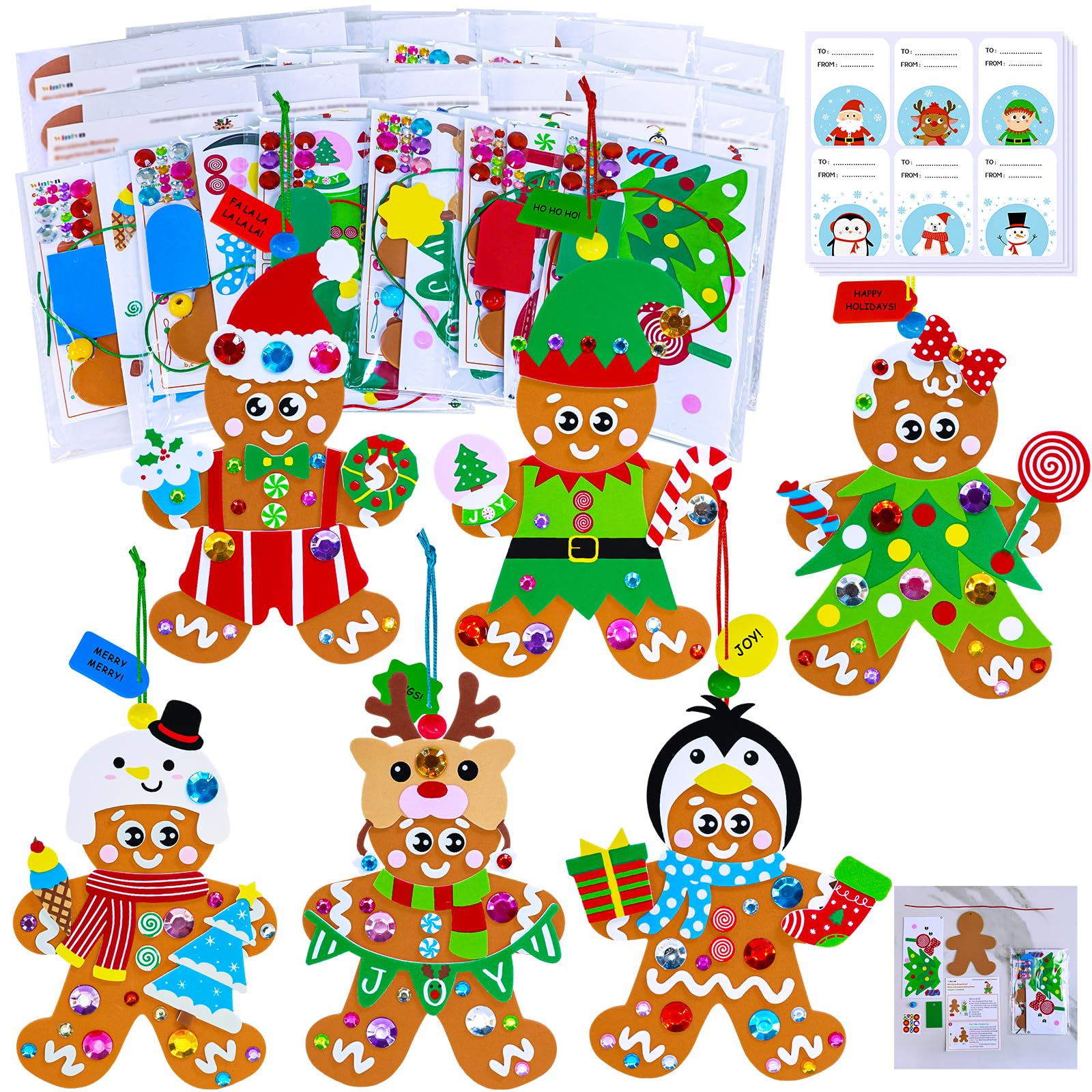 Amazon.com: Winlyn 24 Sets Christmas Craft Kits Winter Crafts DIY ...
