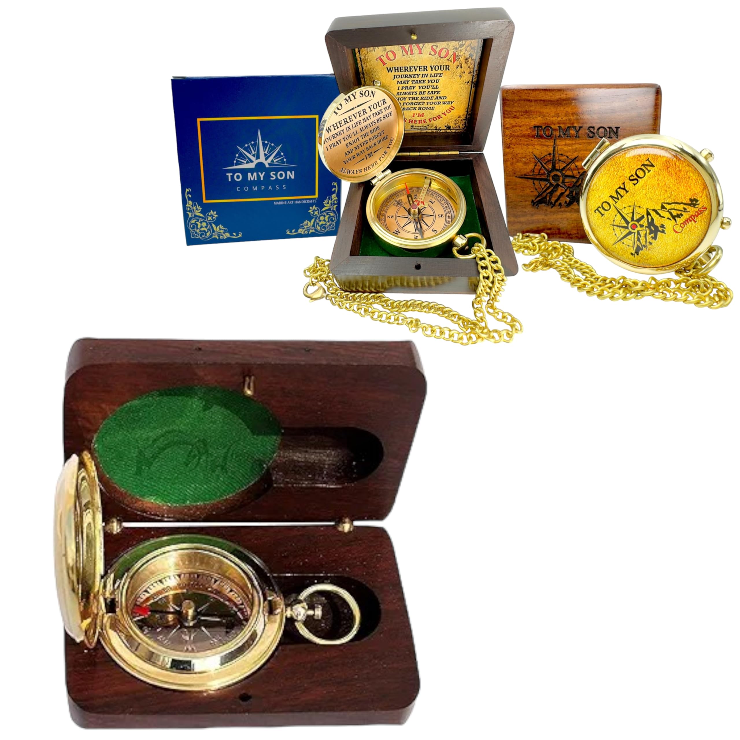 Amazon.com : Backpacking Navigation Handmade Brass Personalize Compass ...