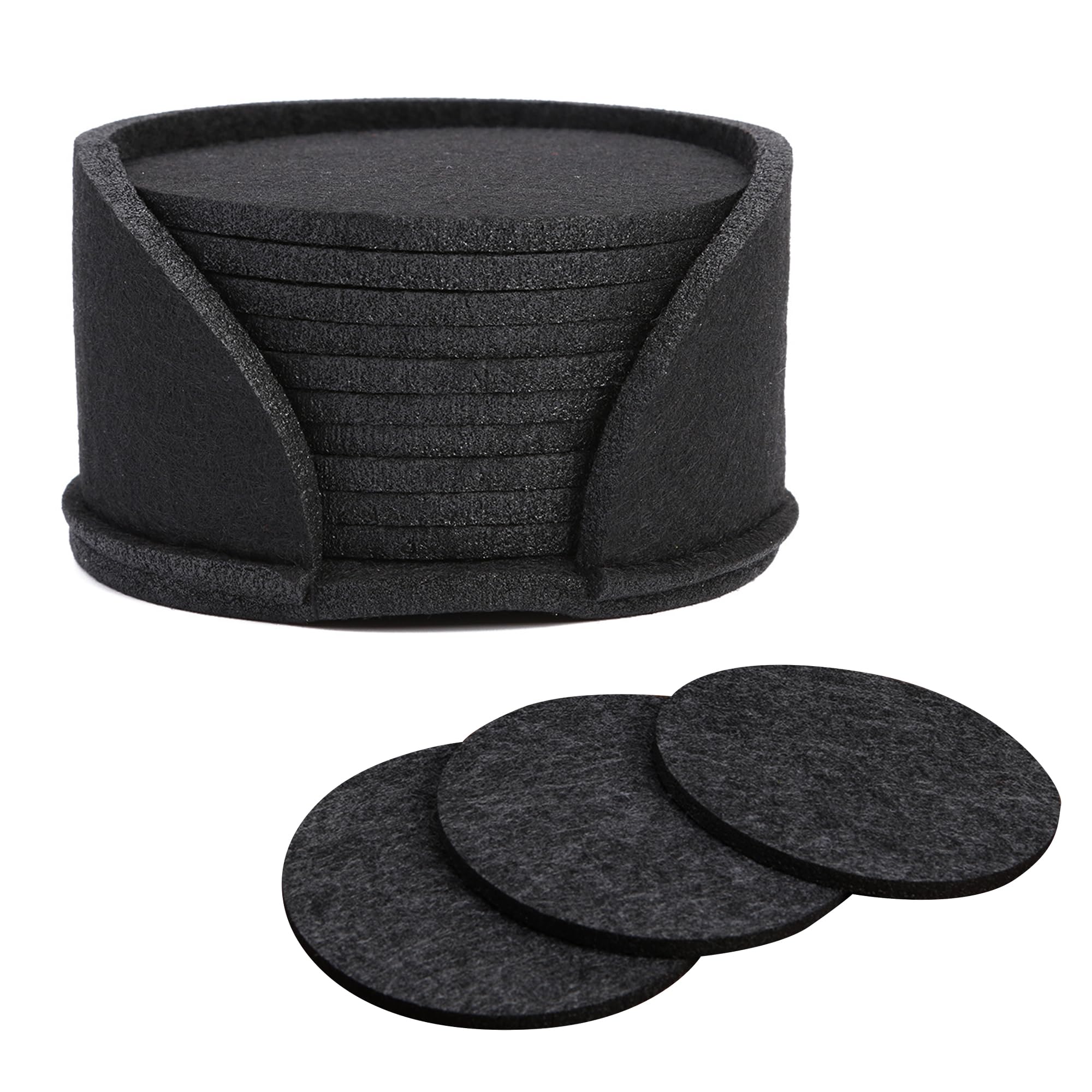 Amazon.com: 10 Pack Coasters with Holder, Wool Absorbent Coasters ...