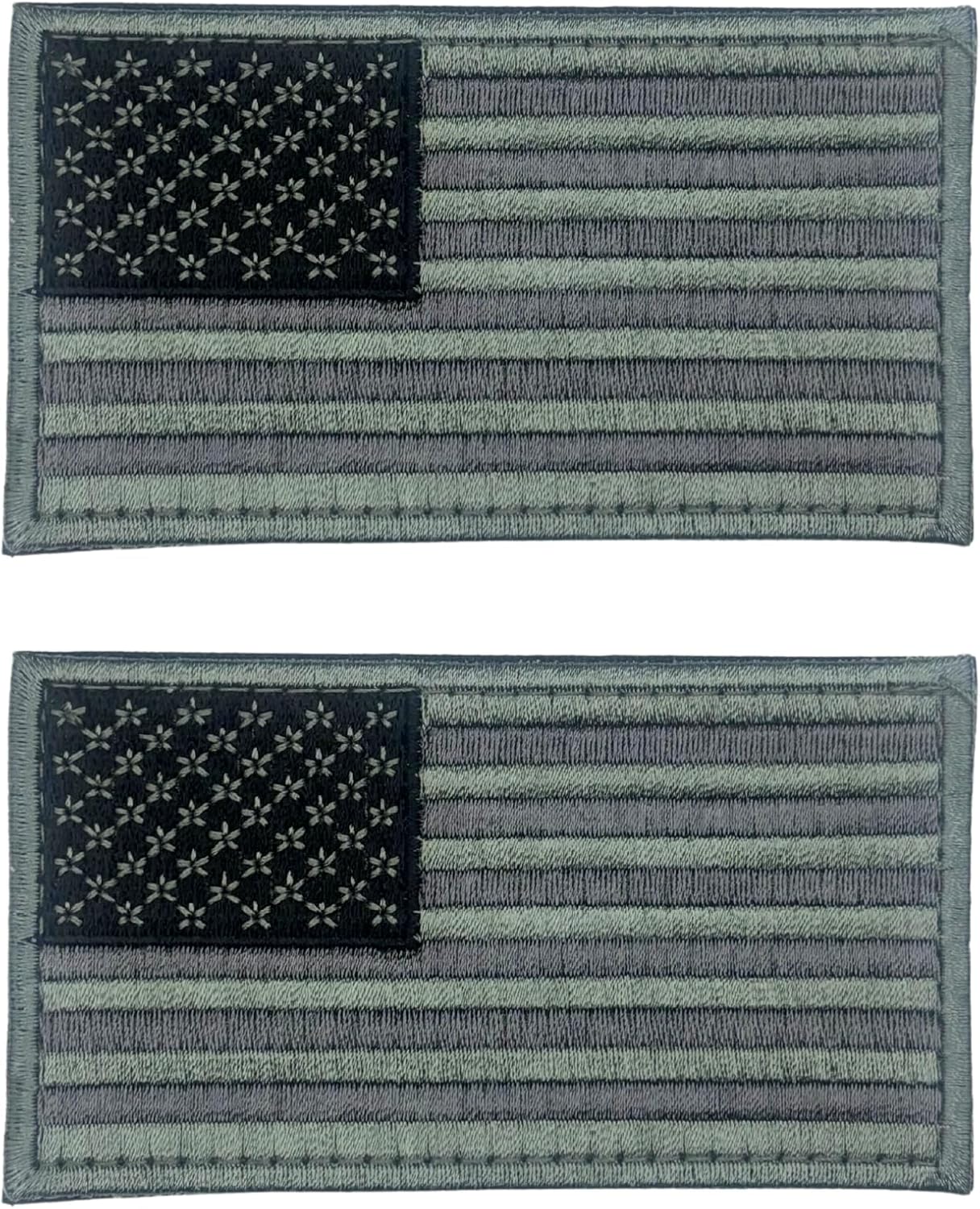 Amazon.com: 2PC Subdued Gray 3.5x2 Inch USA Flag Hook Fastener Patch ...