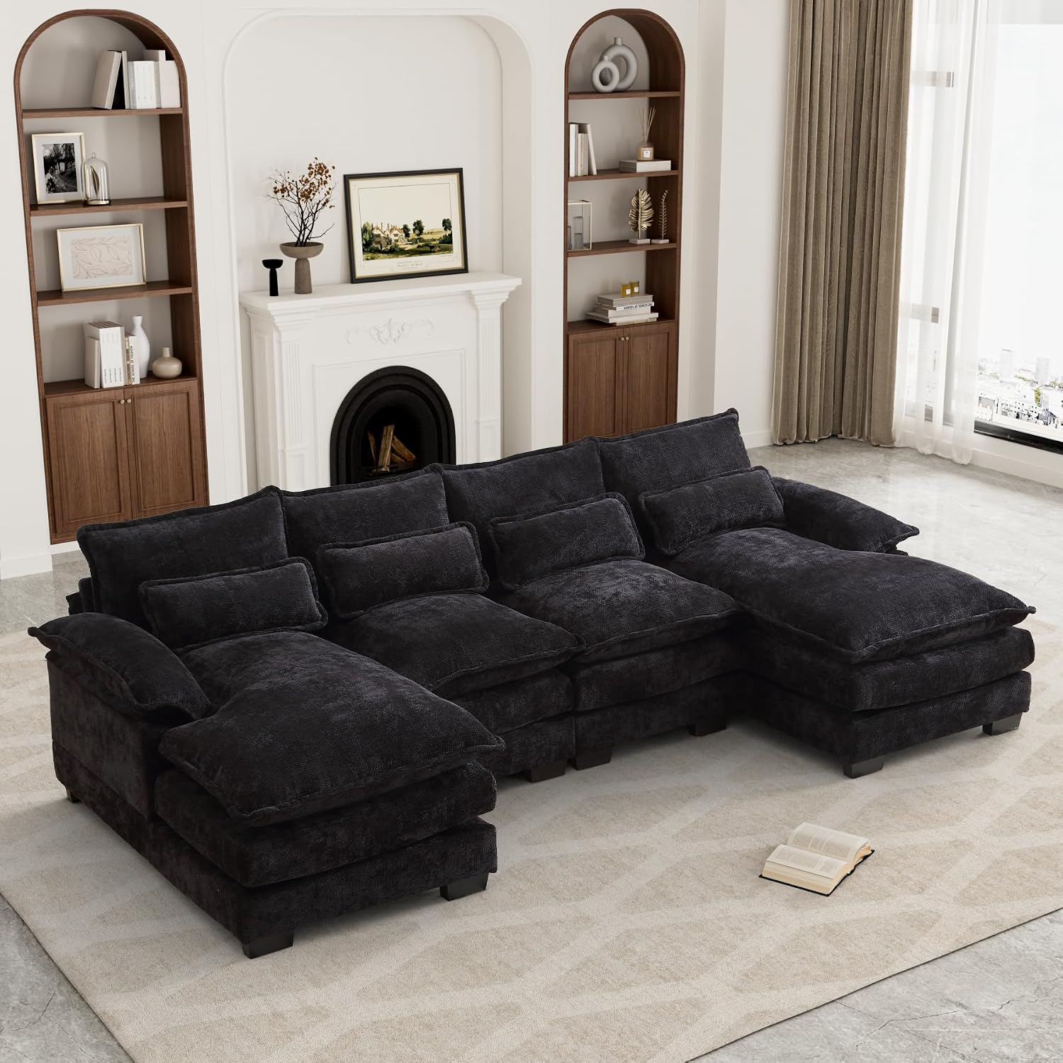Amazon.com: OUYESSIR U Shape Sectional Sofa Cloud Couch, 110 ...