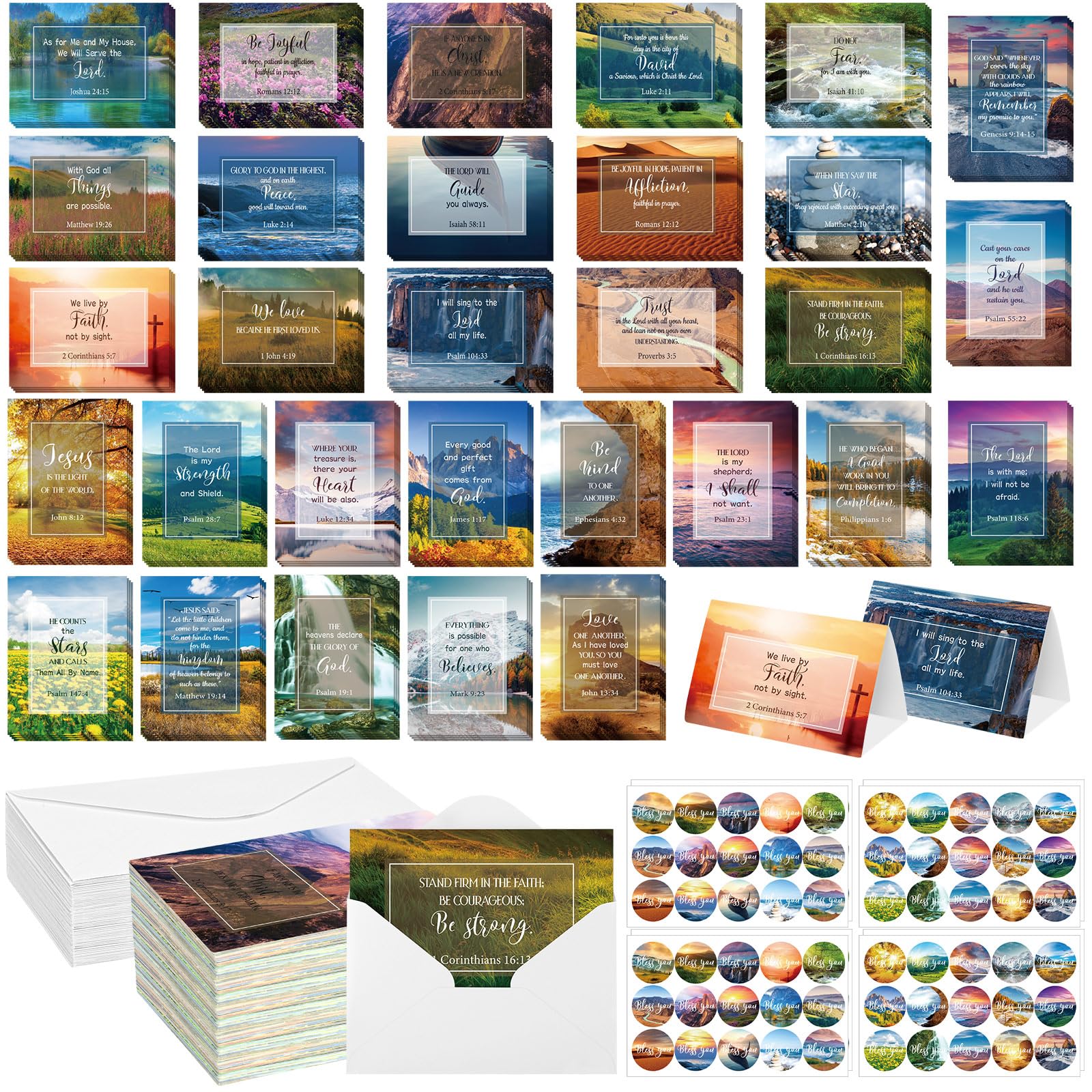Snapklik.com : Sayglossy 120 Set Inspirational Christian Greeting Cards ...