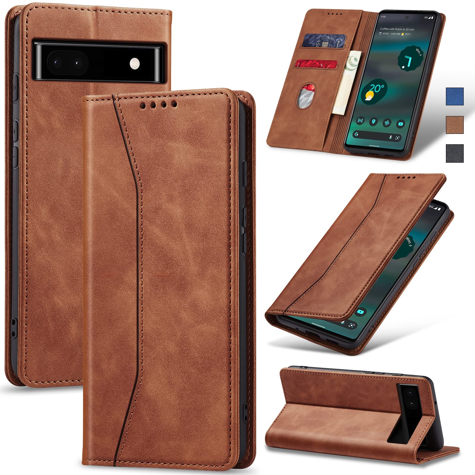 Amazon.com: Jasonyu Flip Wallet Case for Google Pixel 6A 5G,Leather ...