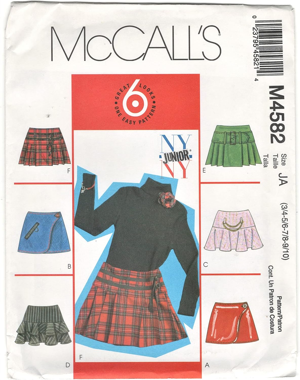 Amazon.com: Mccall's Skirt Pattern 6 Easy Skirts M4582 Size JA 3/4-5/6 ...
