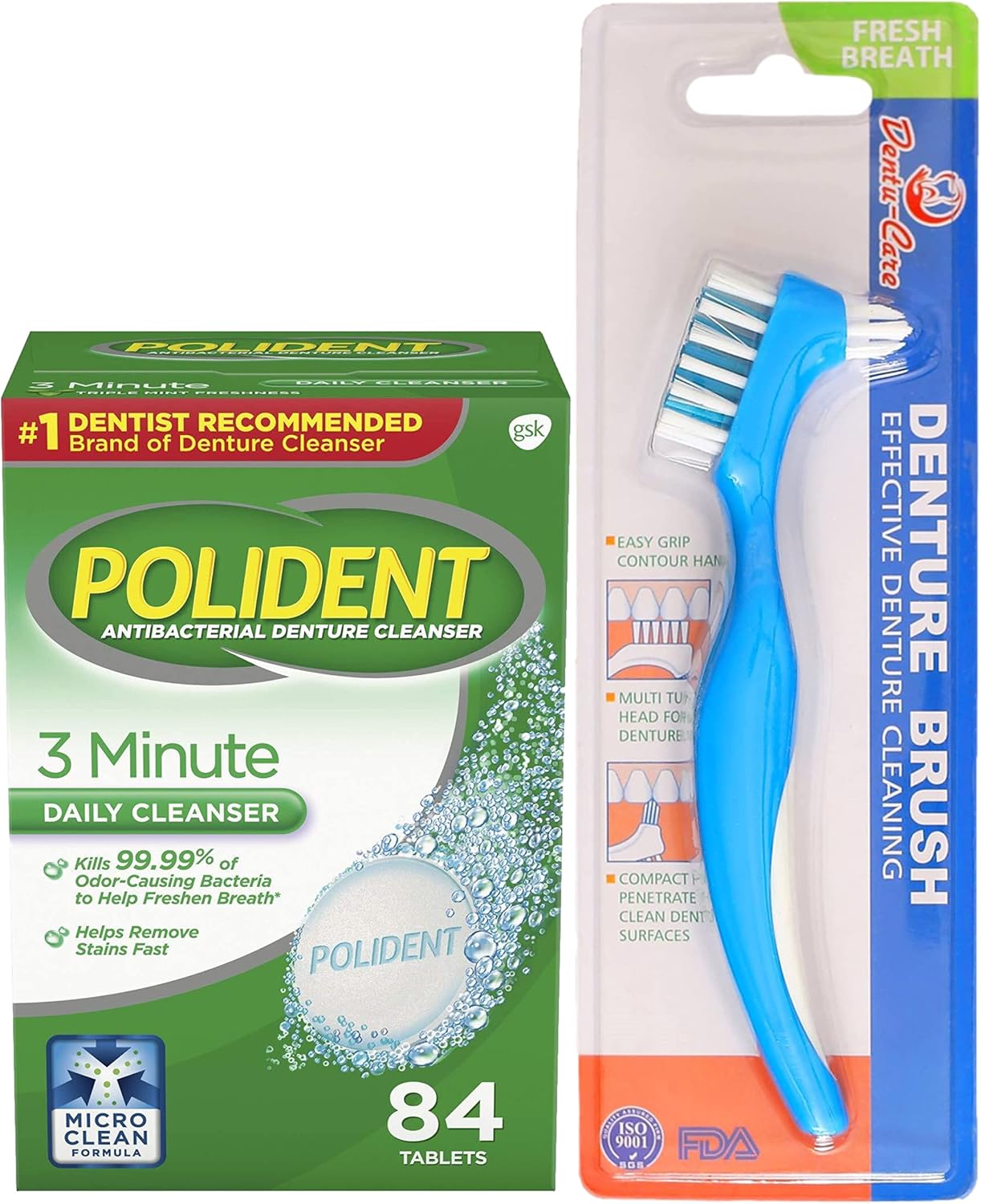 Amazon.com : Dentu-Care & Polident 84 Tablets bundle with Dentu-Care ...