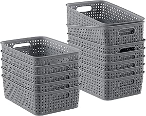Amazon.com: 12 Pack Plastic Storage Baskets, Small Baskets for ...