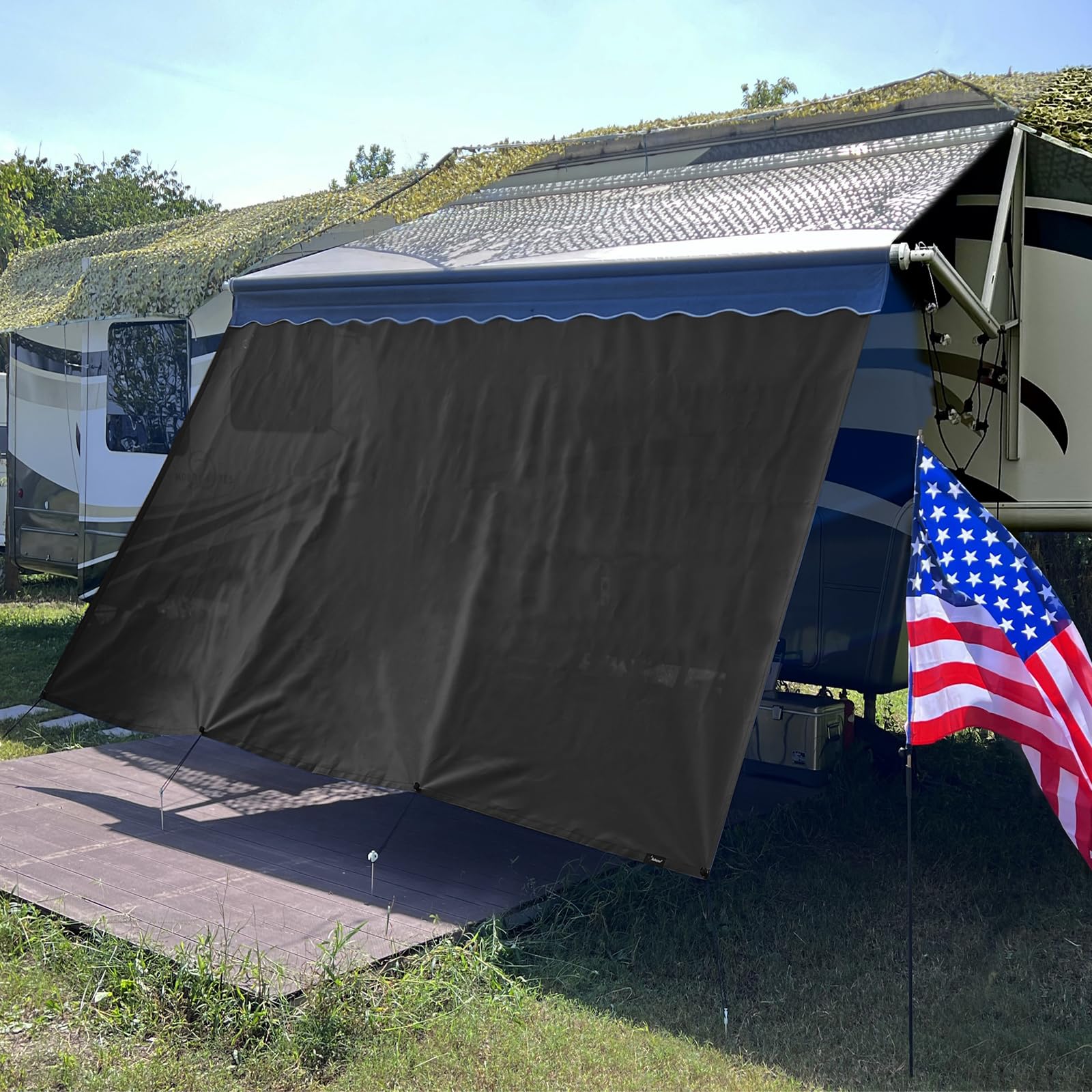 Snapklik.com : Dulepax RV Awning Shade Screen 8X143 Black Mesh RV ...