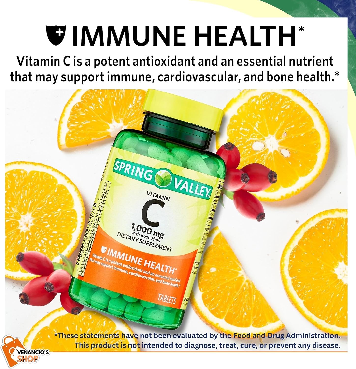 Spring Valley Vitamina C 1000 mg con tabletas de escaramujos ...