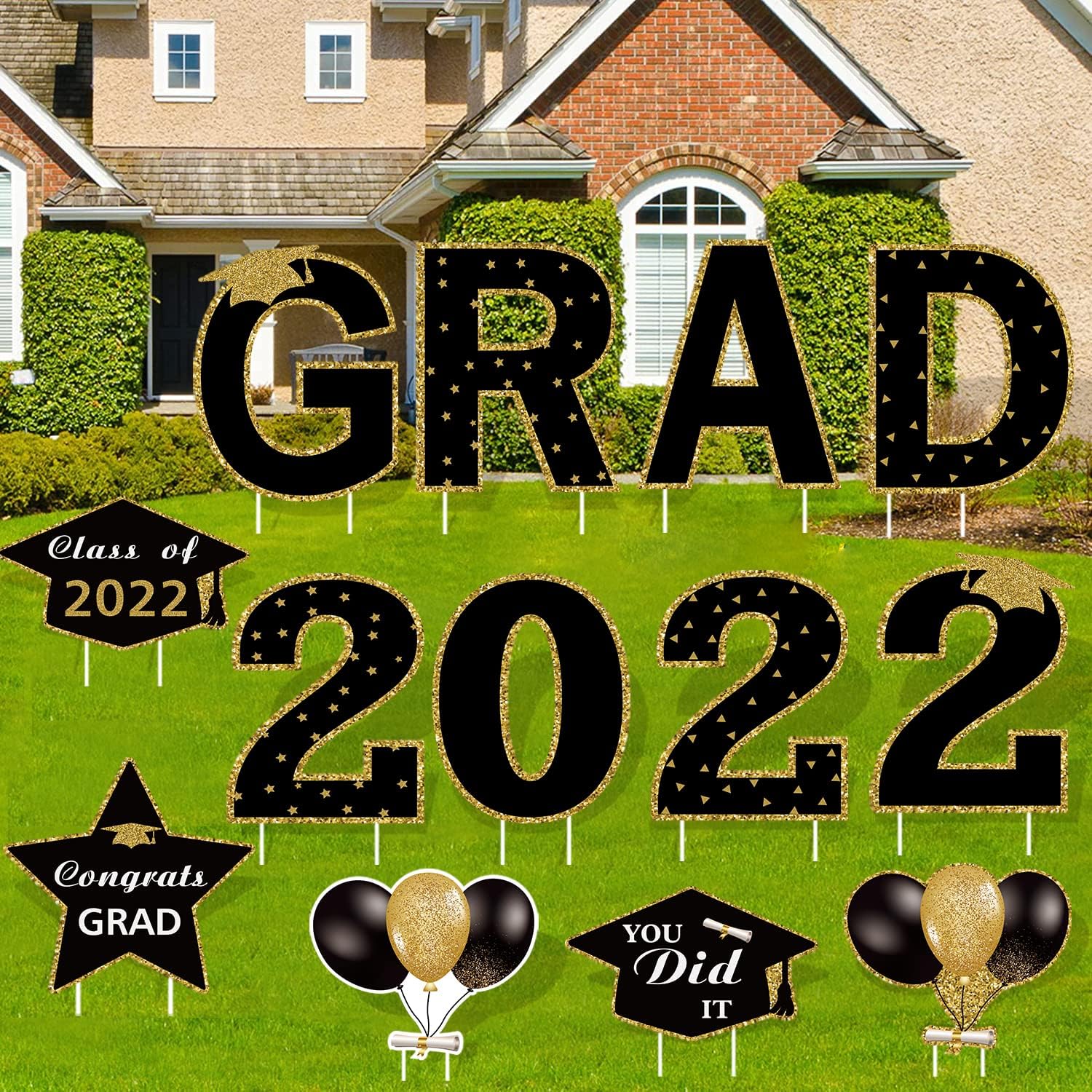 Amazon.com : 13 Pieces Large 16 Inch Graduation Party Yard Signs Class ...