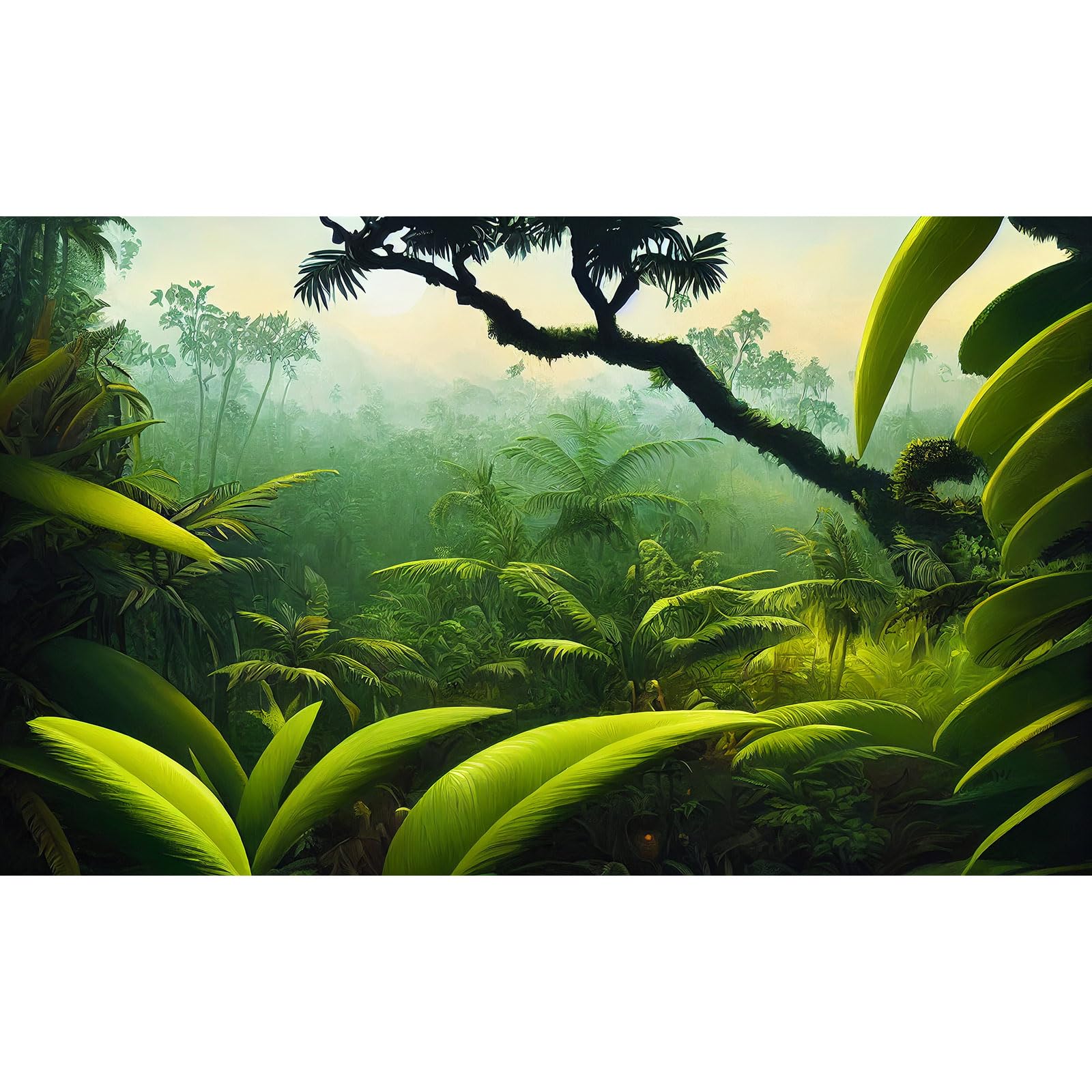 Amazon.com : Jungle Forest Fish Tank Background Lush Green Leaves ...