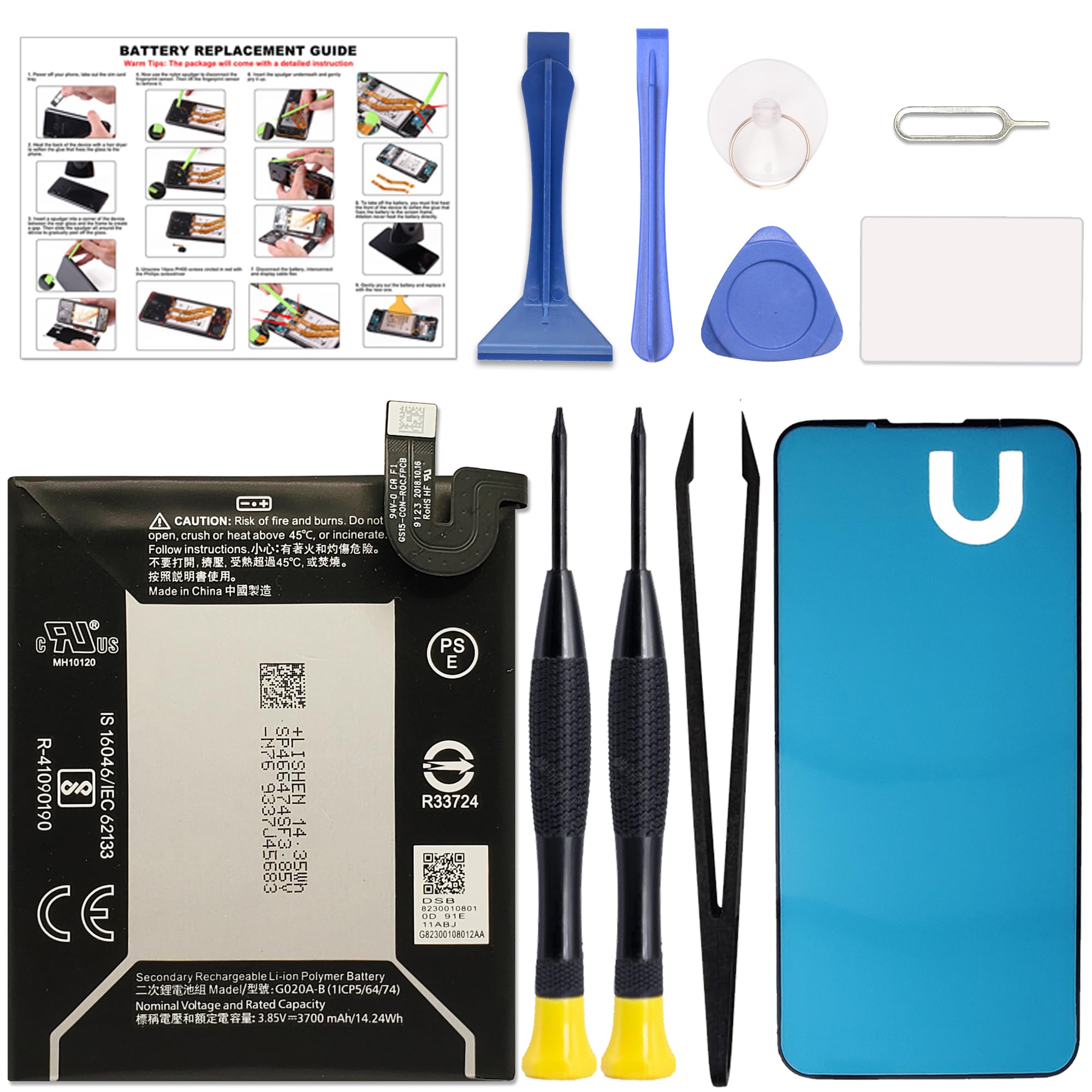 Amazon.com: GREEN FUSION Only for Pixel 3A XL Battery Replacement, with ...